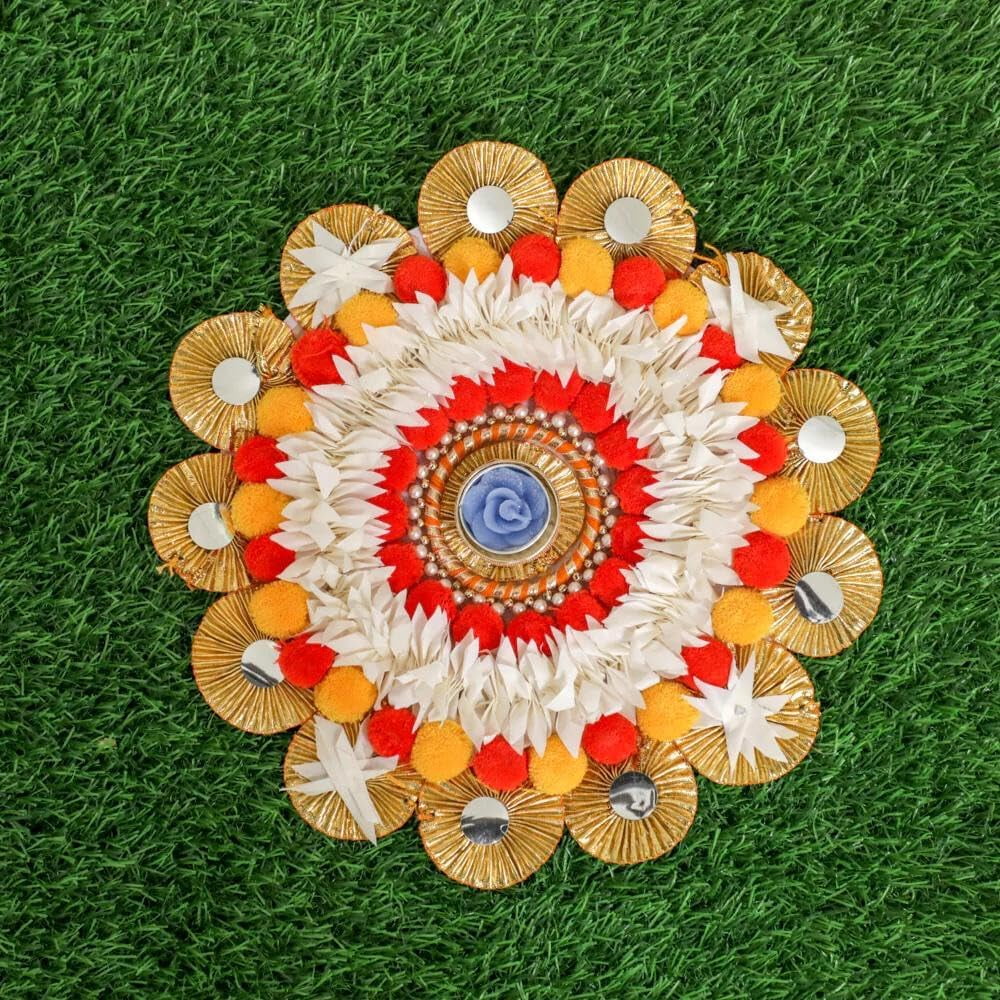 Rangoli Mat Floral Tealight Holder Designer | Decorative Handmade ...
