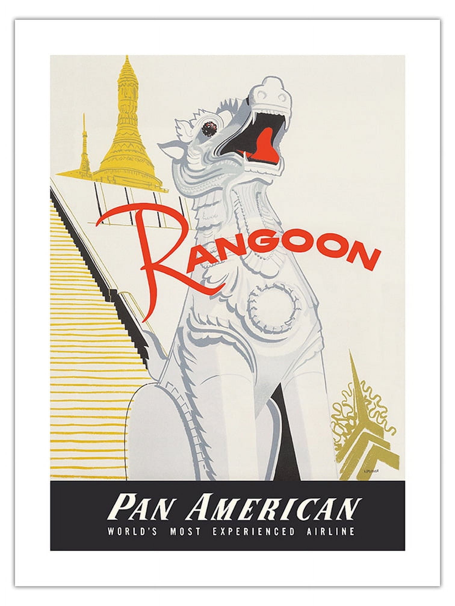 Rangoon (Yangon) Burma - Shwedagon Pagoda - Vintage Airline Travel ...