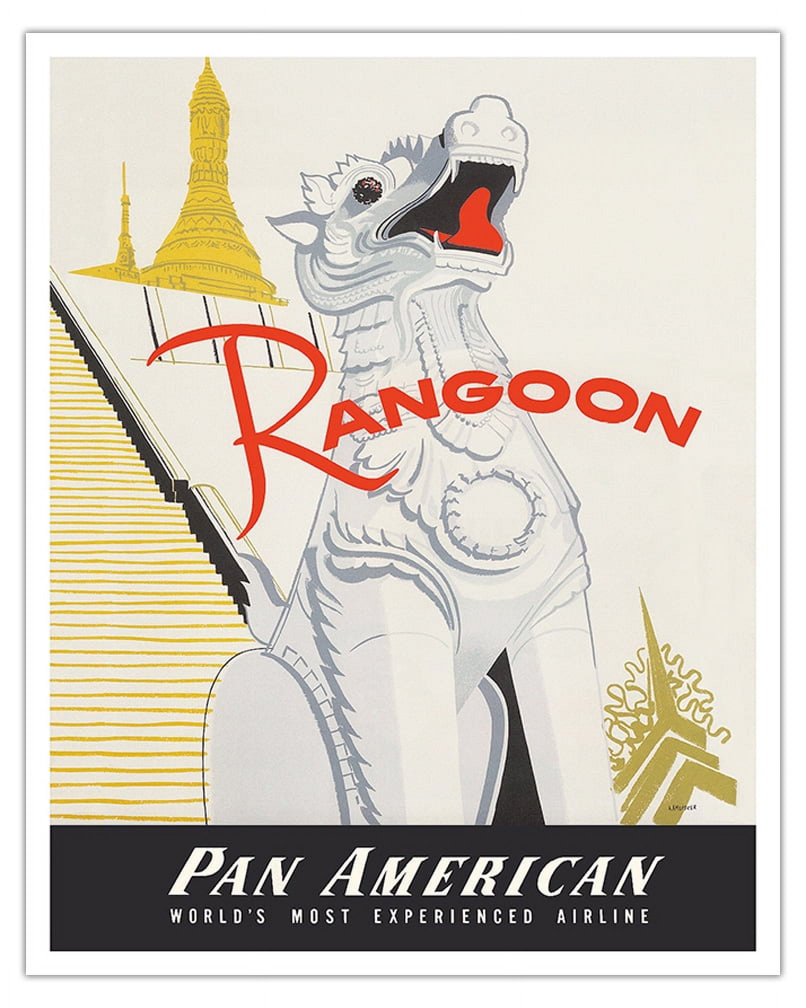 Rangoon (Yangon) Burma - Pan American World Airways - Shwedagon Pagoda ...