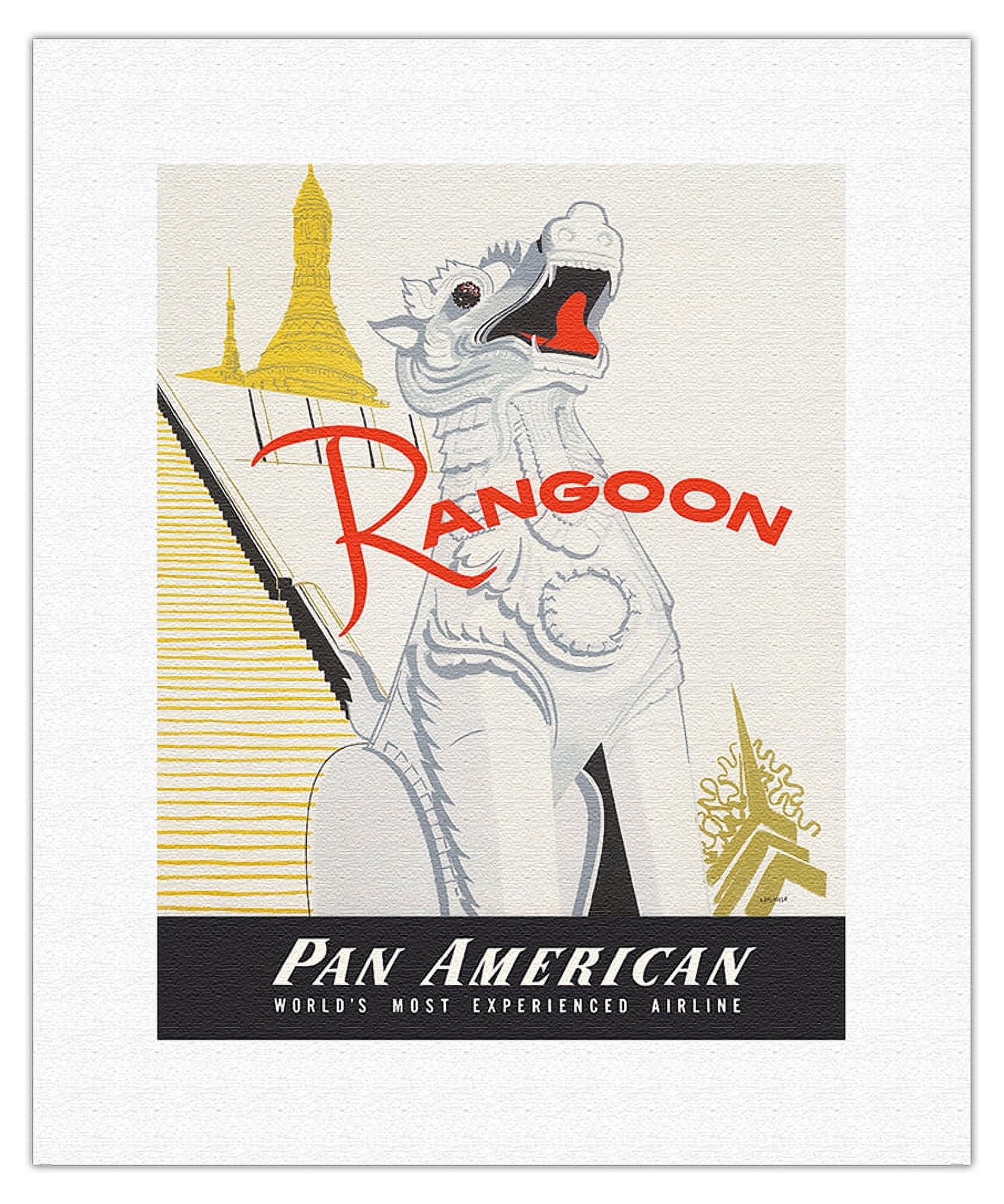Rangoon (Yangon) Burma - Pan American World Airways - Shwedagon Pagoda ...