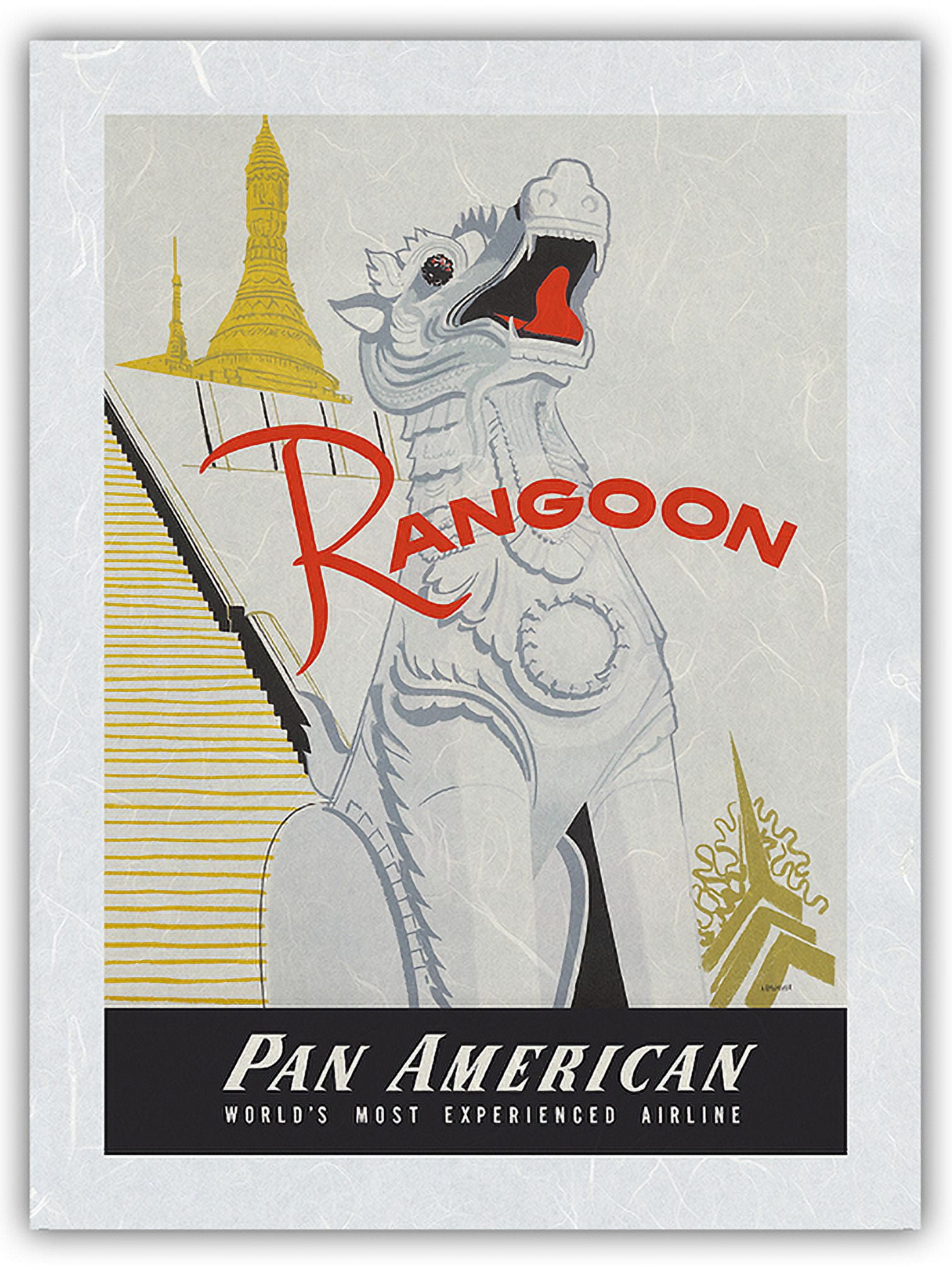 Rangoon (Yangon) Burma - Pan American World Airways - Shwedagon Pagoda ...