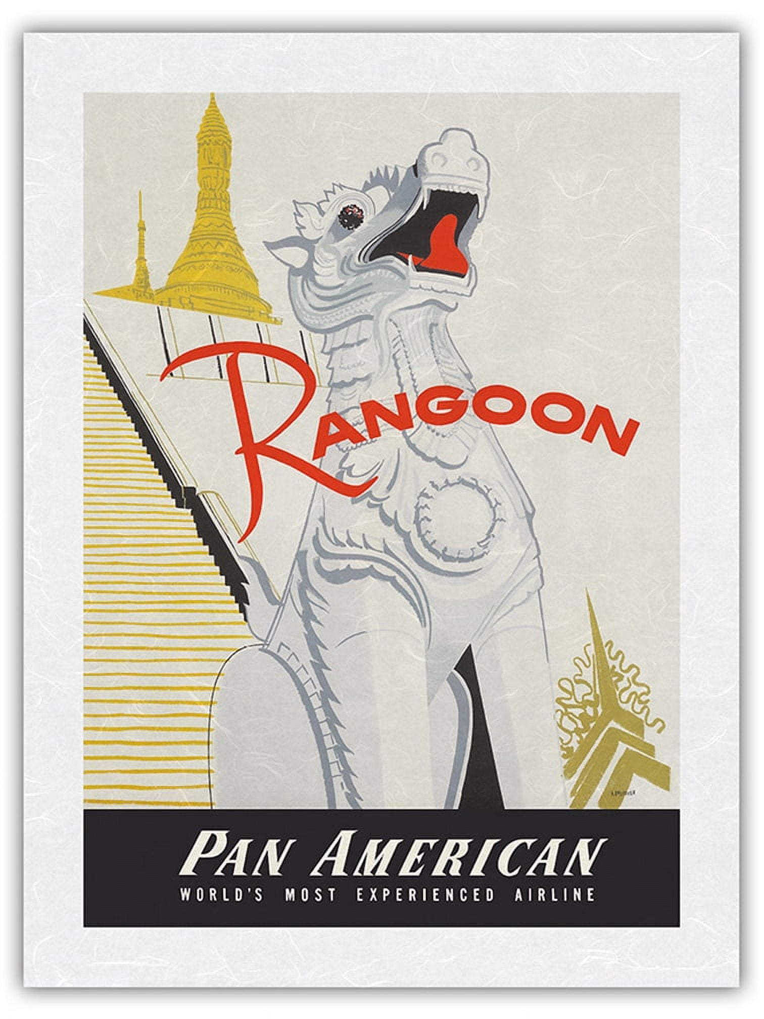 Rangoon (Yangon) Burma - Pan American World Airways - Shwedagon Pagoda ...