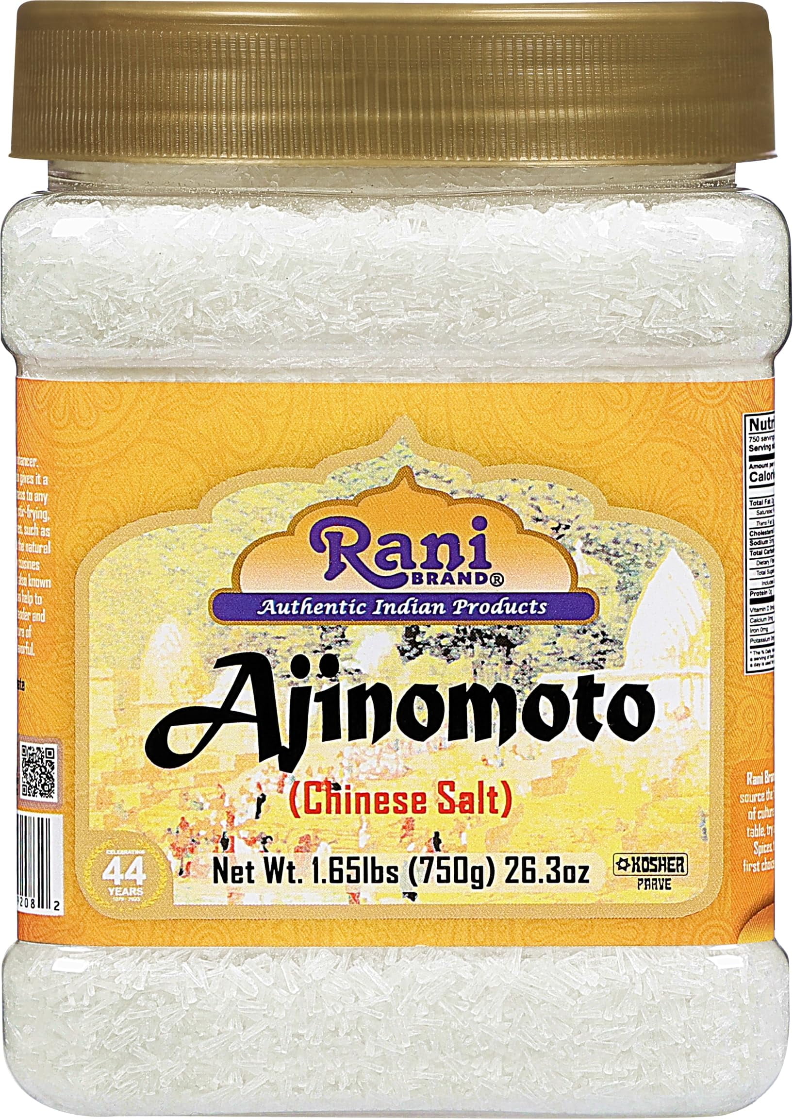 Rani Ajinomoto (Chinese Salt) 26.3oz (1.65lbs) 750g PET Jar Umami ...