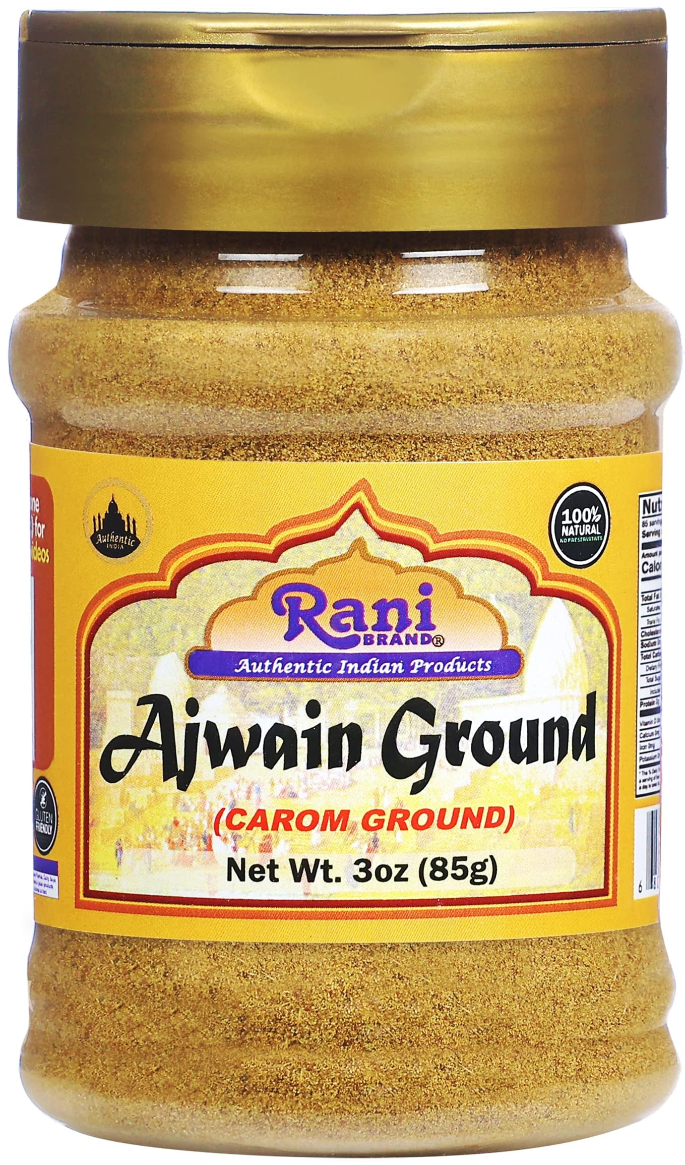 Rani Ajwain Powder (Carom Bishops Weed) Ground Spice 3oz (85g) PET Jar ...