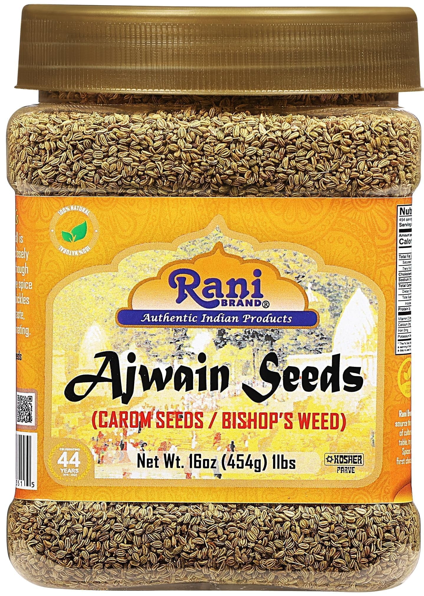 Rani Ajwain Seeds (Carom Bishops Weed) Spice Whole 16oz (454g) PET Jar ...