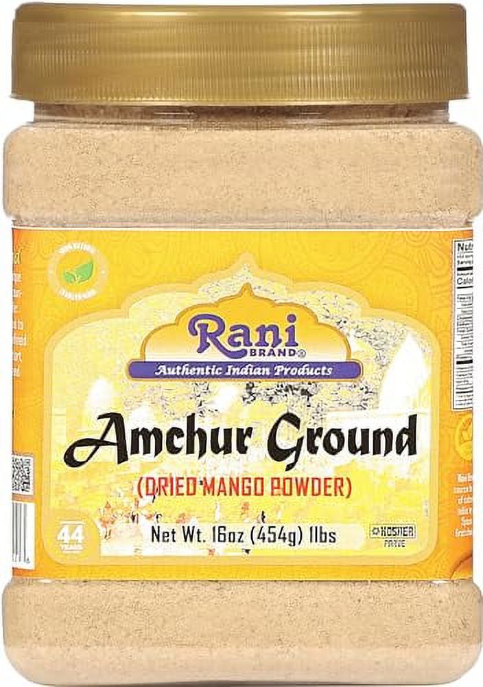 Rani Amchur (Mango) Ground Powder Spice 16oz (1lb) 454g PET Jar ~ All Natural, Indian Origin ...