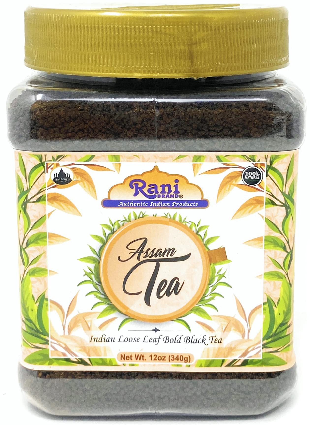 Rani Assam Tea, Indian, Bold Black Loose Leaf, 12oz PET Jar, Natural ...