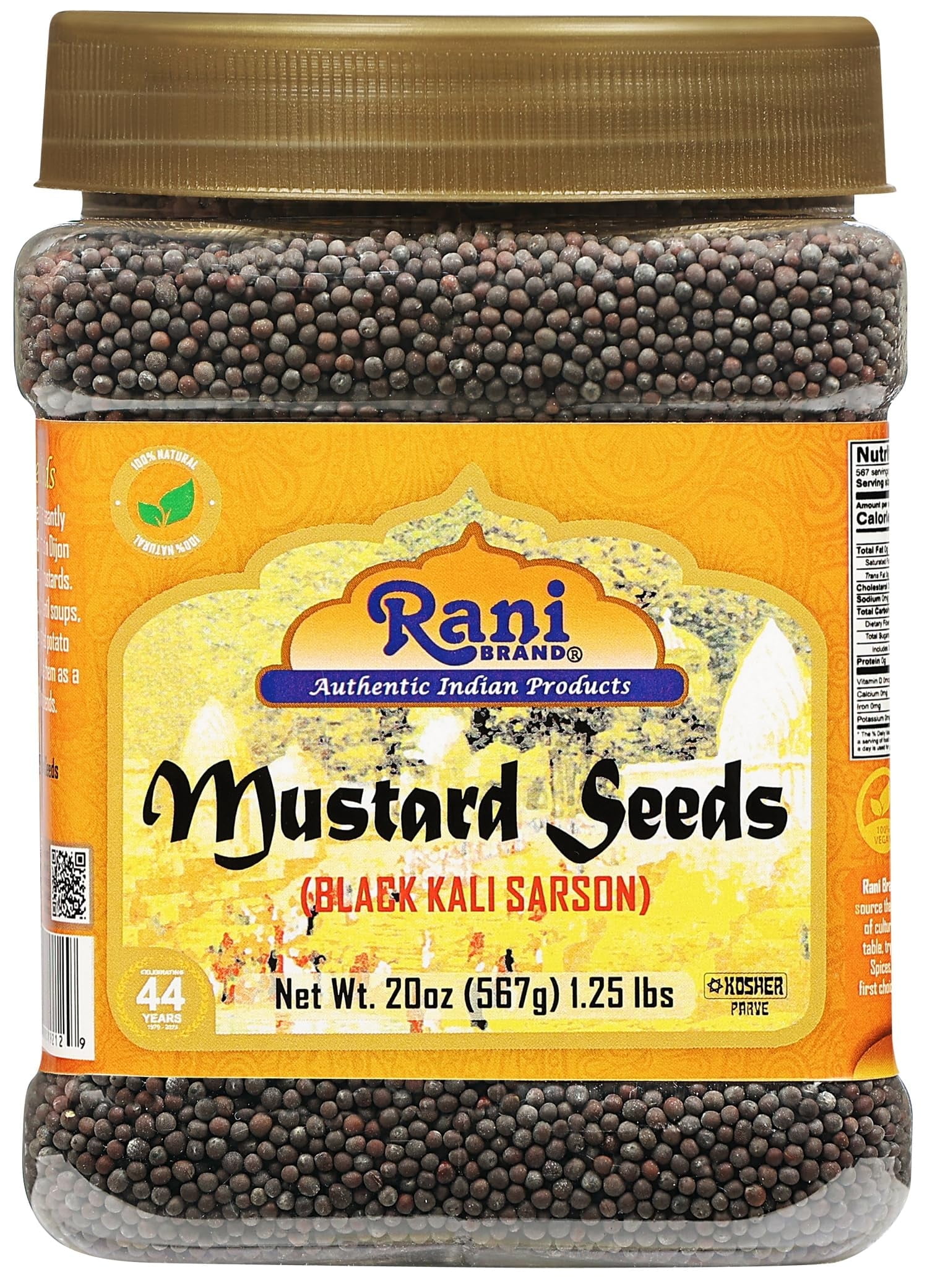 Rani Black Mustard Seeds Whole Spice (Kali Rai) 20oz (1.25lbs) 567g PET ...