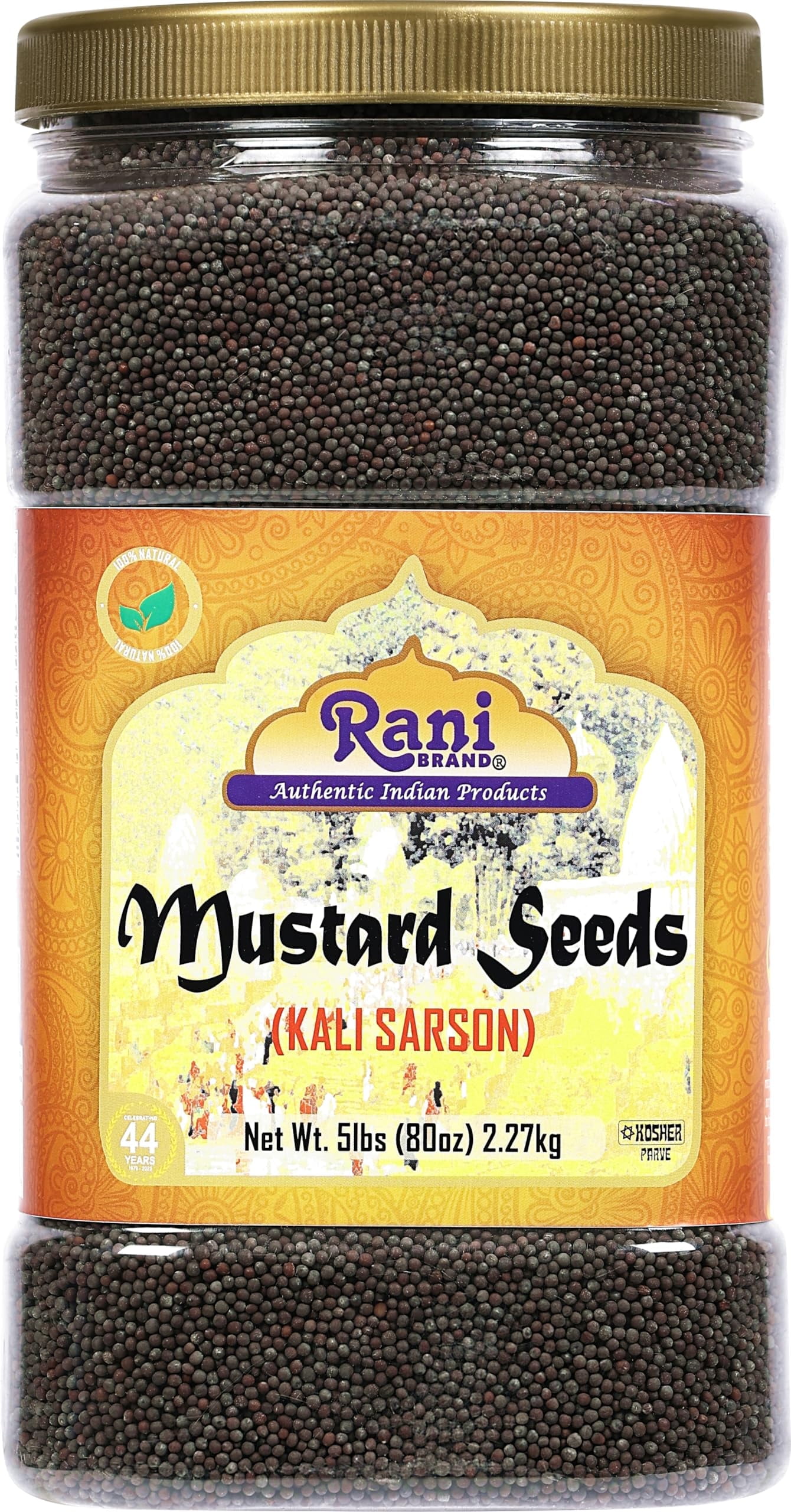 Rani Black Mustard Seeds Whole Spice (Kali Rai) 80oz (5lbs) 2.27kg Bulk ...