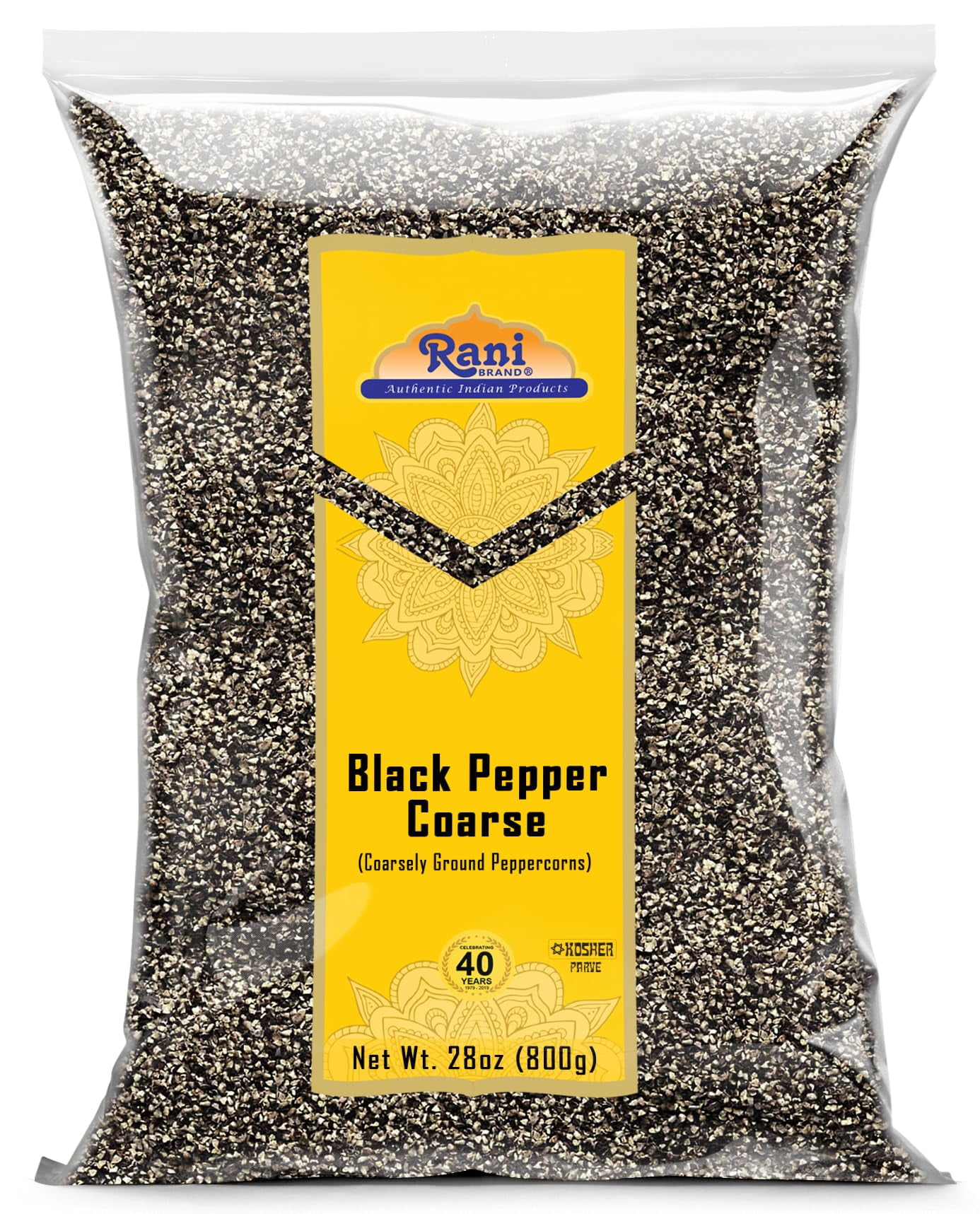 Rani Black Pepper Coarse Ground 28 Mesh (Table Grind) Indian 28oz (1.75lbs) 800g ~ All Natural ...