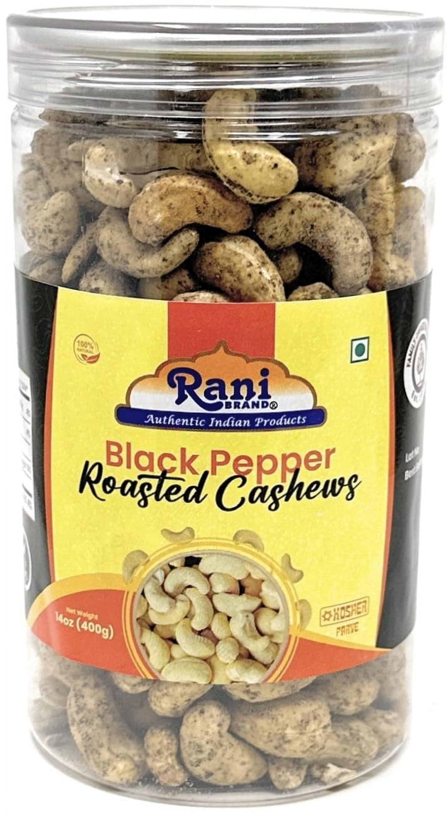 Rani Black Pepper Roasted Cashews 14oz (400g) PET Jar, Non-Fried, Oil ...