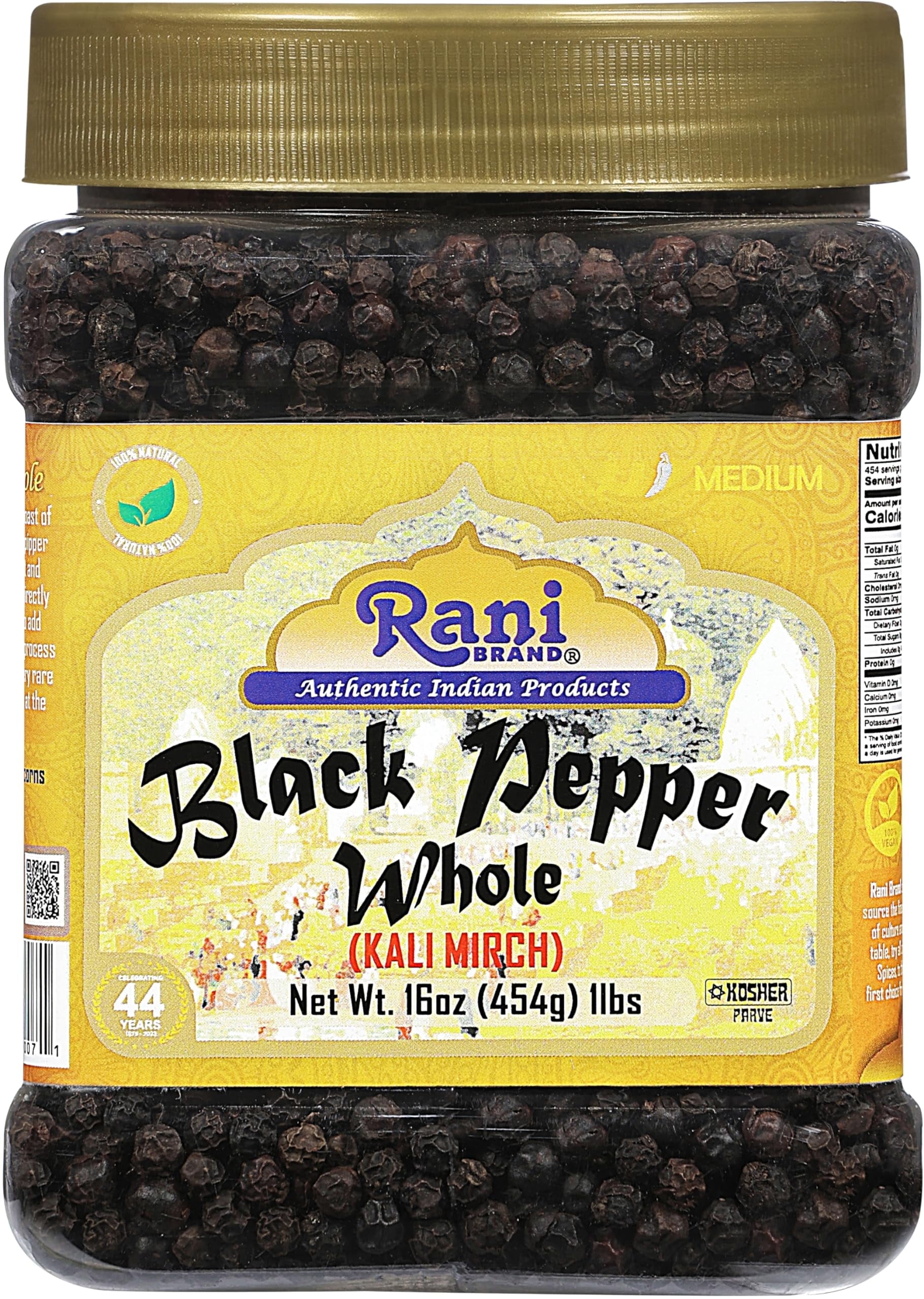 Rani Premium Indian MG-1 Black Pepper Whole (Peppercorns) 16oz, All ...