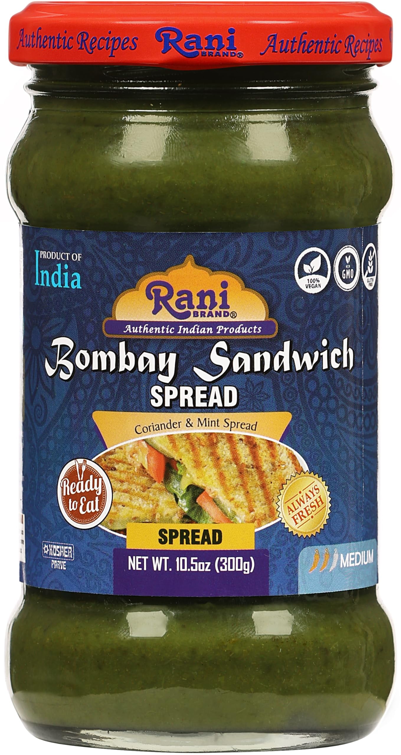 Rani Bombay Sandwich Spread, Mild (Mint & Coriander) 10.5oz (300g ...