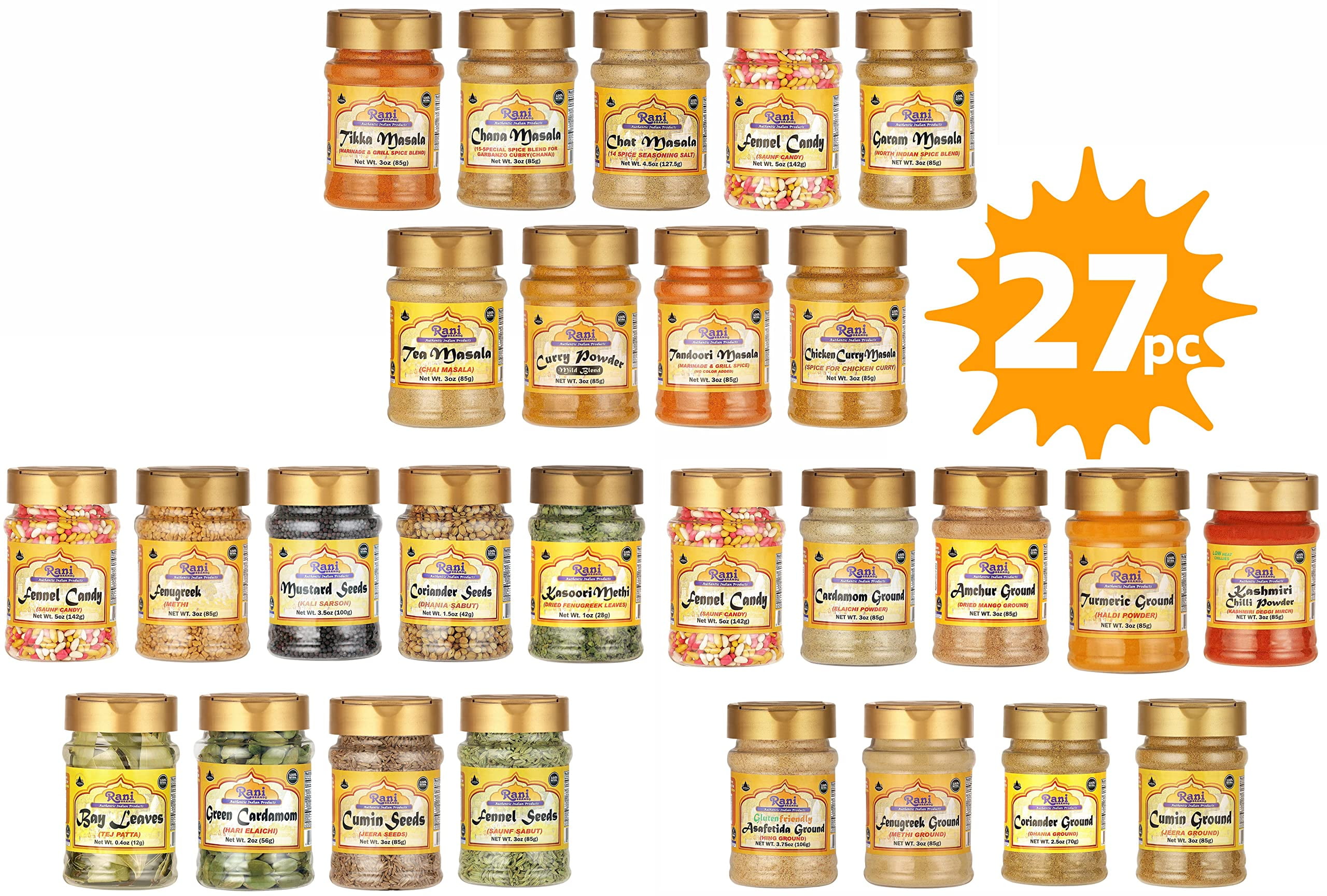 Rani Brand 3-in-1 Essential Indian Spices Gift Box Set (Masala, Ground ...