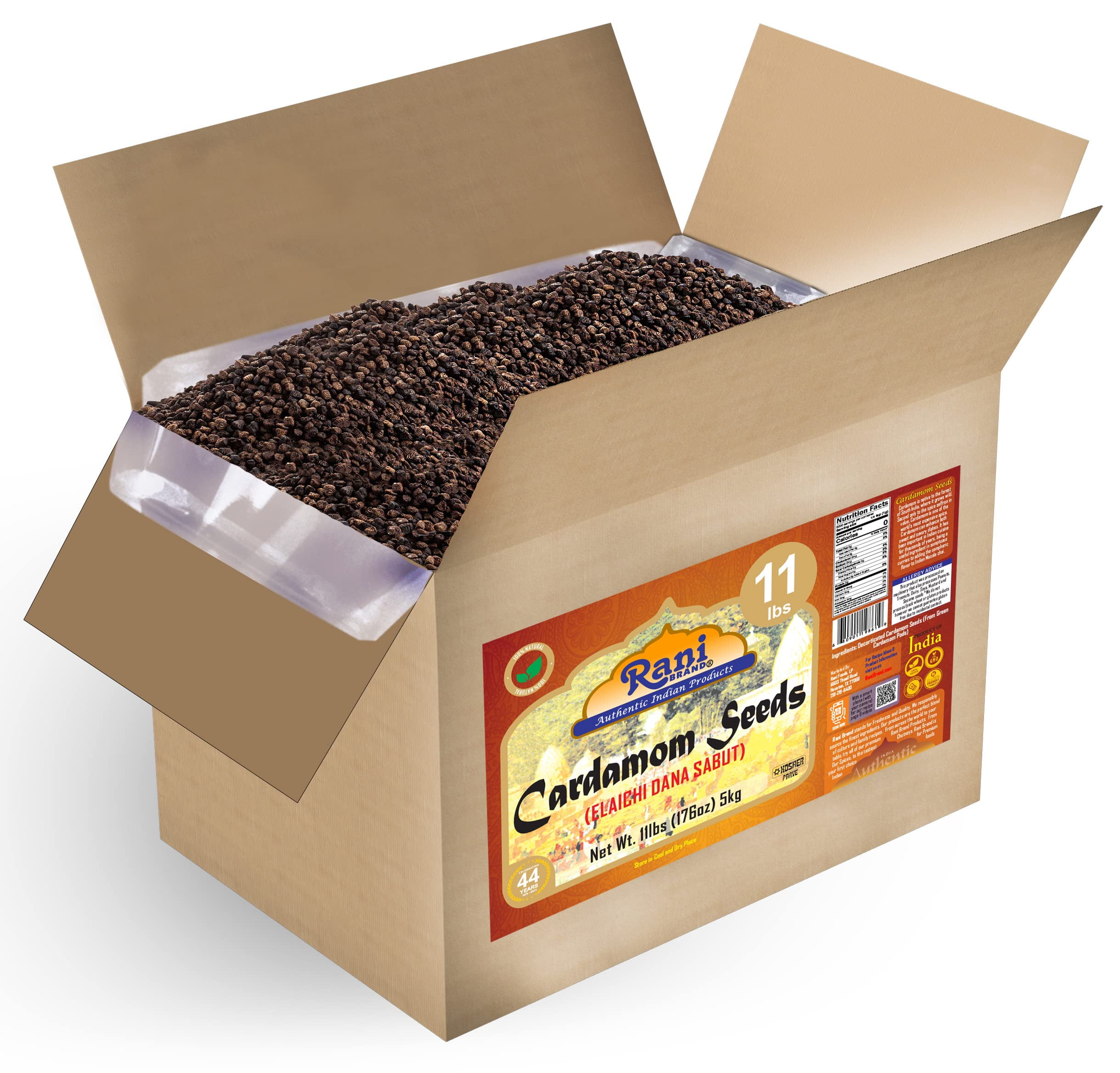 Rani Cardamom (Elachi) Decorticated Seeds Indian Spice 176oz (11lbs ...
