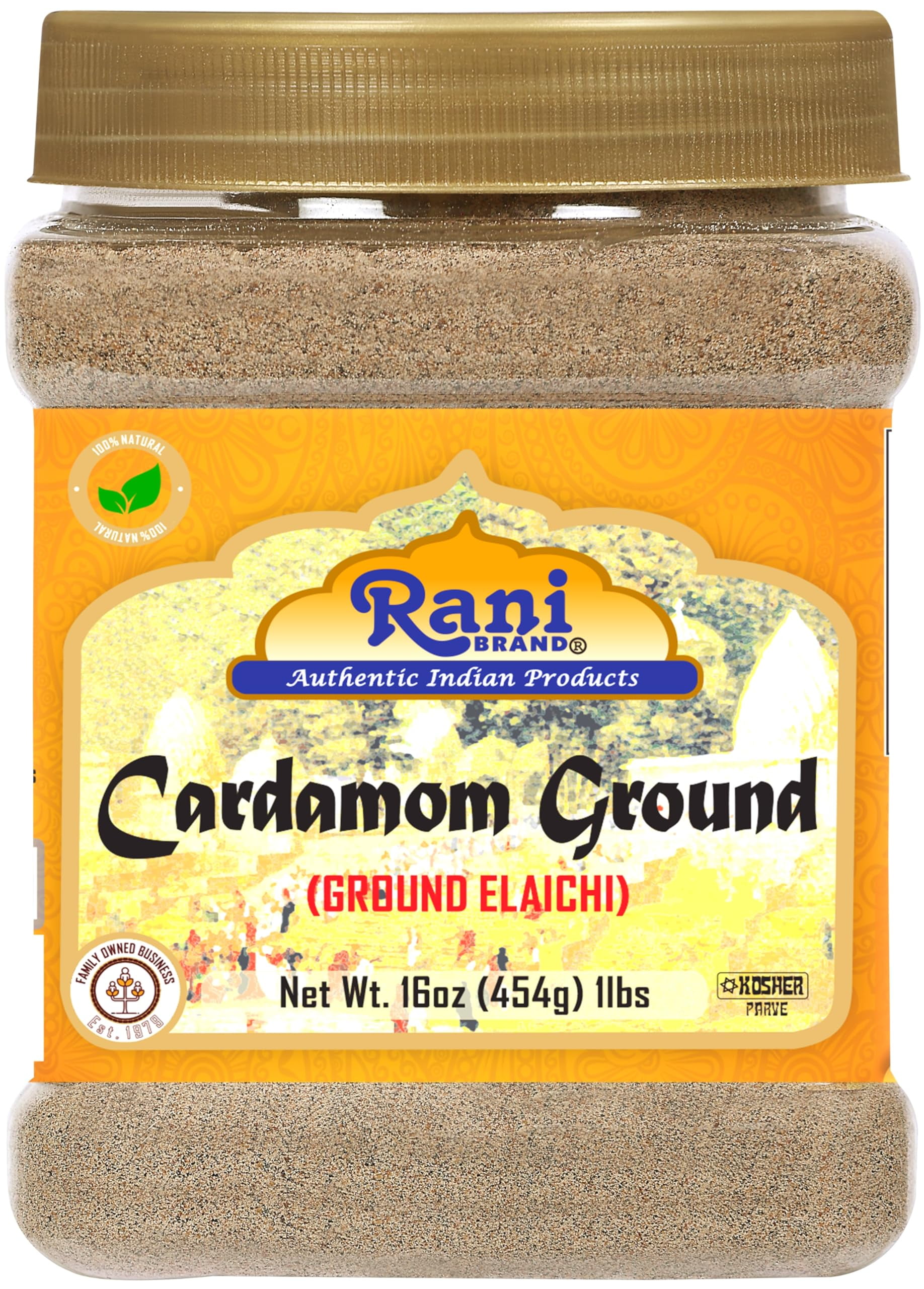 Rani Cardamom (Elachi) Ground, Powder Indian Spice 16oz (1lb) 454g PET Jar ~ All Natural | No ...