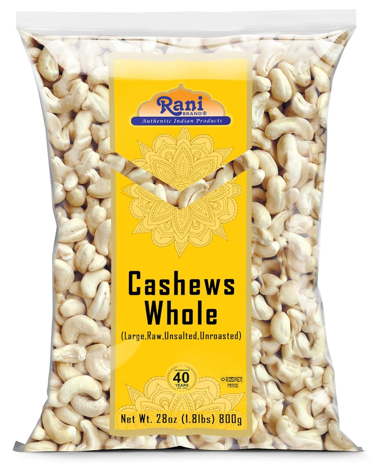 Rani Cashews Whole (uncooked, unsalted) 28oz (800g) ~ All Natural, No ...