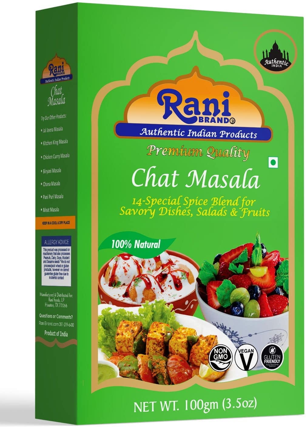 Rani Chat Masala 14 Spice Blend, Tangy Indian Seasoning, 3.5oz, Vegan ...