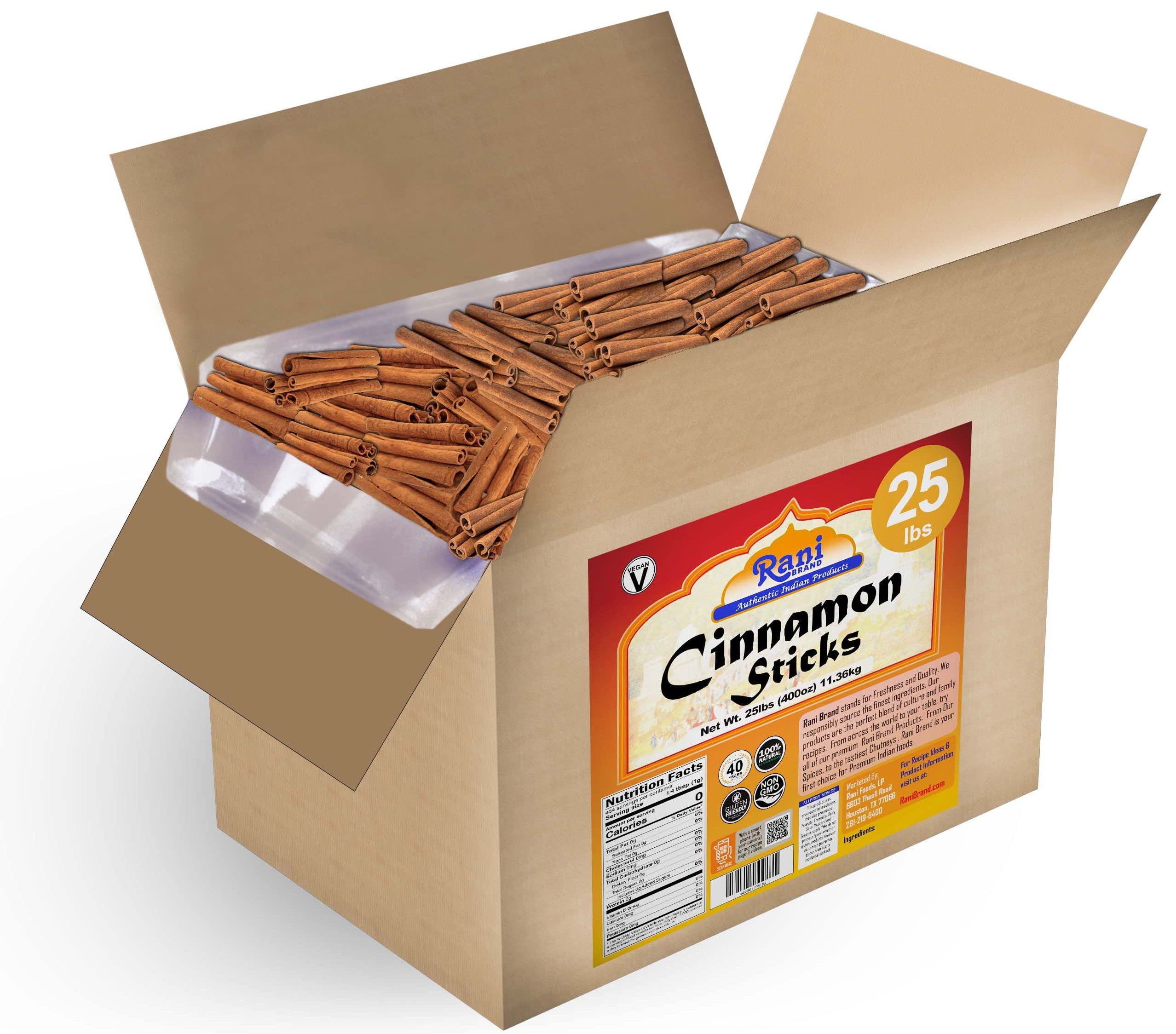 Rani Cinnamon Sticks 400oz (25lbs) 11.63kg Bulk Box - 2300-2500 Sticks ...