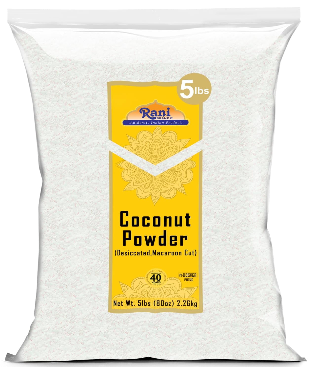 Rani Coconut Fine Powder (Desiccated, Macaroon Cut) 80oz (5lbs) 2.27kg ...