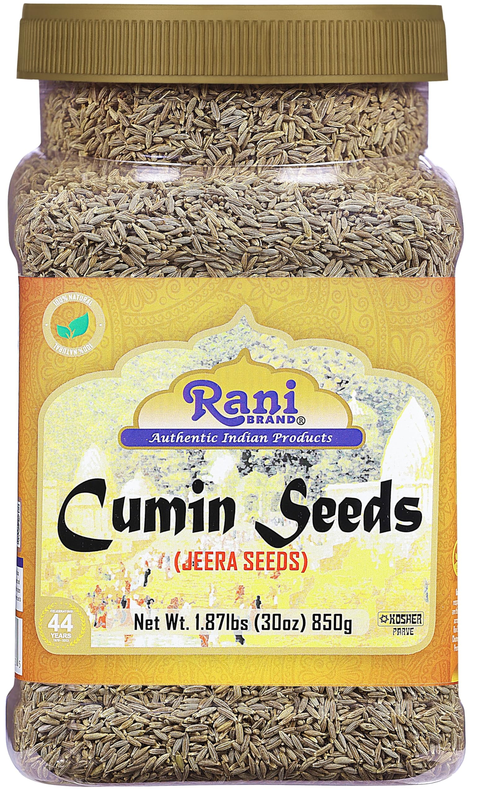 Rani Cumin Seeds Whole (Jeera) Spice 30oz (1.87lbs) 850g PET Jar ~ All ...