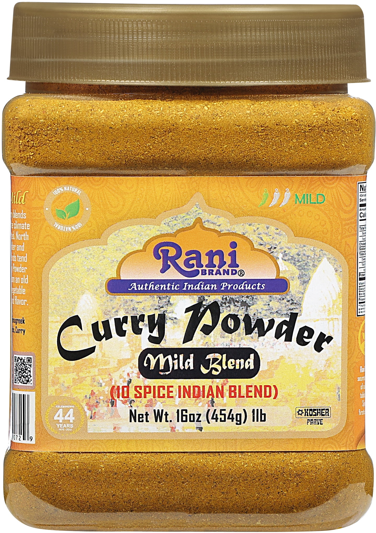 Rani Curry Powder Mild (10-Spice Authentic Indian Blend) 16oz (1lb) 454g PET Jar ~ All Natural ...