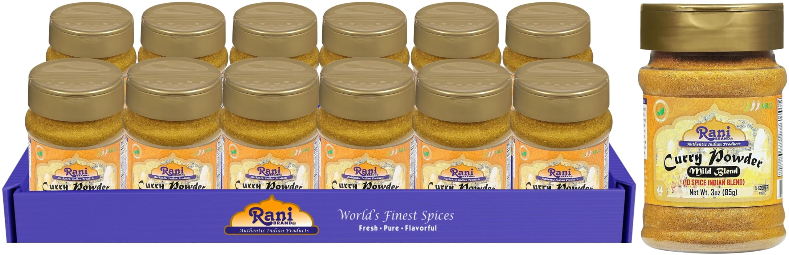 Rani Curry Powder Mild (10-Spice Authentic Indian Blend) 3oz (85g) PET ...