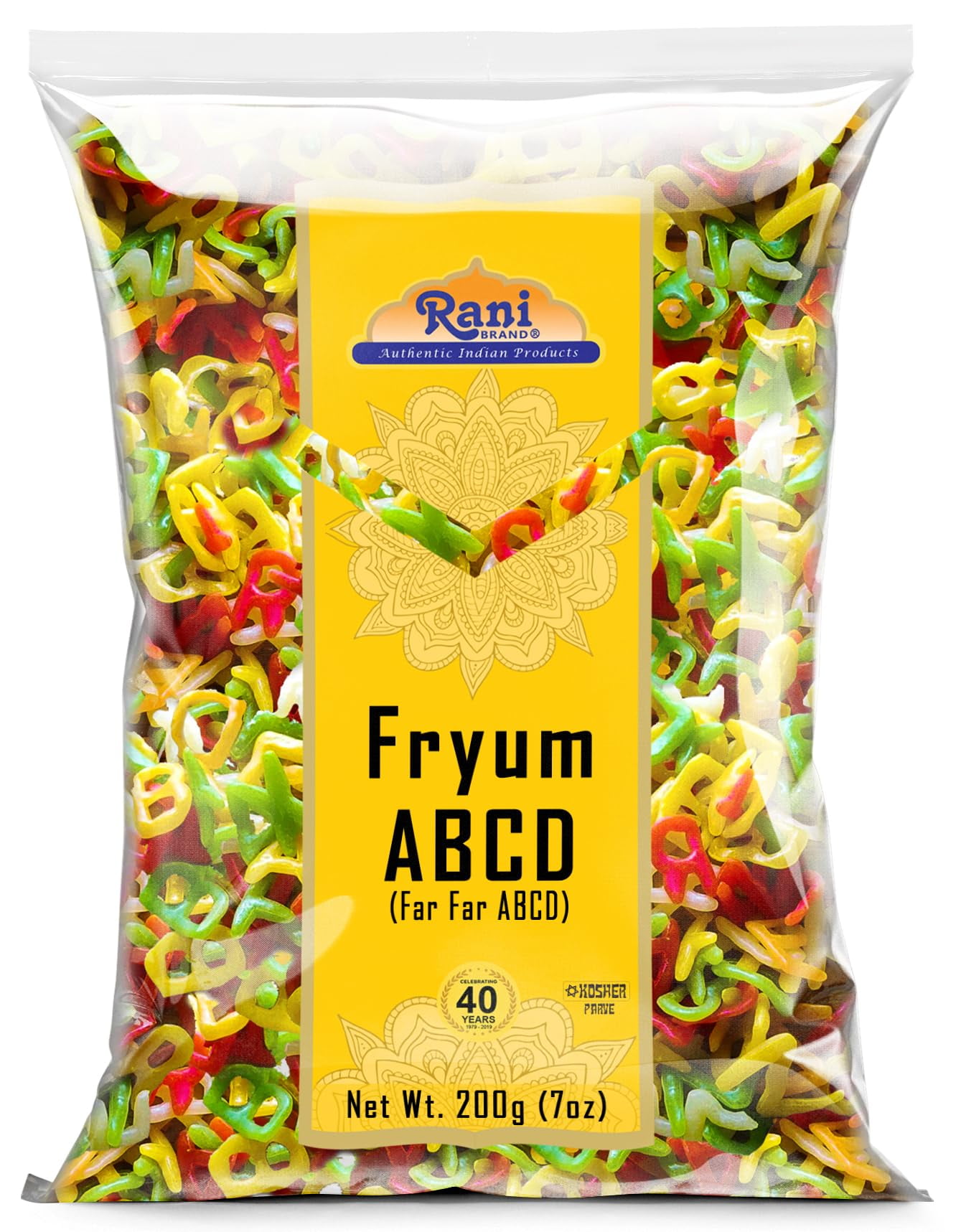 Rani Far Far/Fryums (Wheat & Tapioca Pellet) ABCD Shape 7oz (200g ...