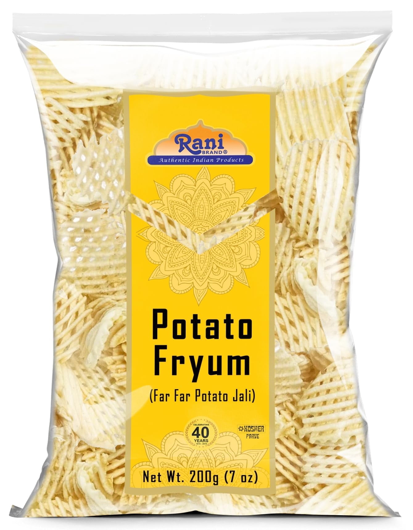 Rani Far Far / Fryums (Wheat & Tapioca Pellet) Potato Jhali 7oz (200g ...