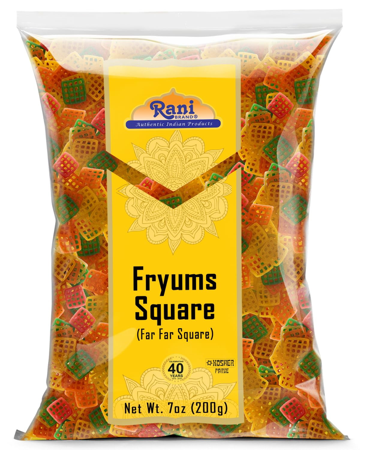 Rani Far Far / Fryums (Wheat & Tapioca Pellet) Square Shape 7oz (200g ...