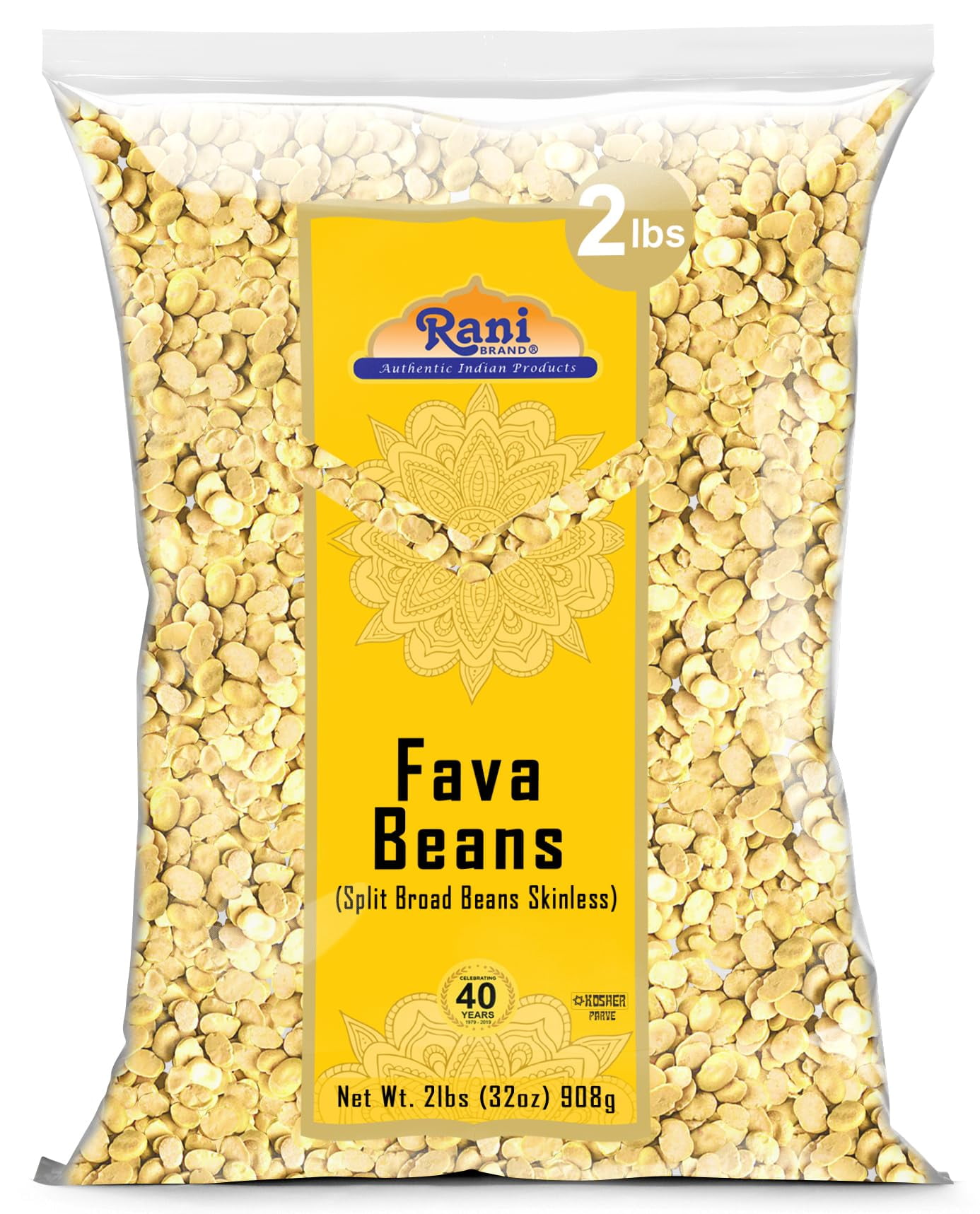 Rani Fava Beans (Split Broad Beans Skinless) 32oz (2lbs) 908g ~ All ...