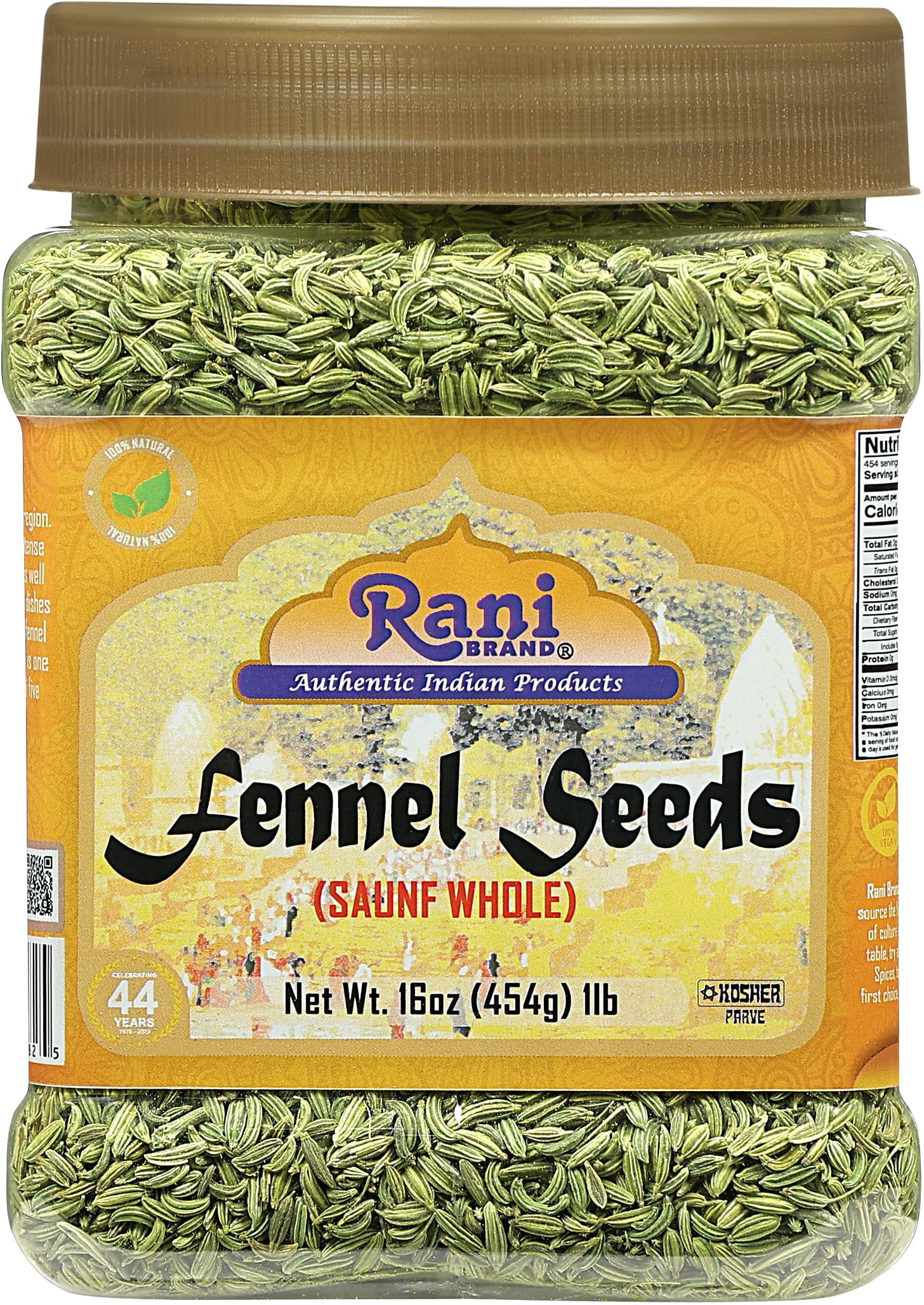Rani Fennel Seeds Whole Spice 16oz, All Natural, Gluten Friendly, NON ...