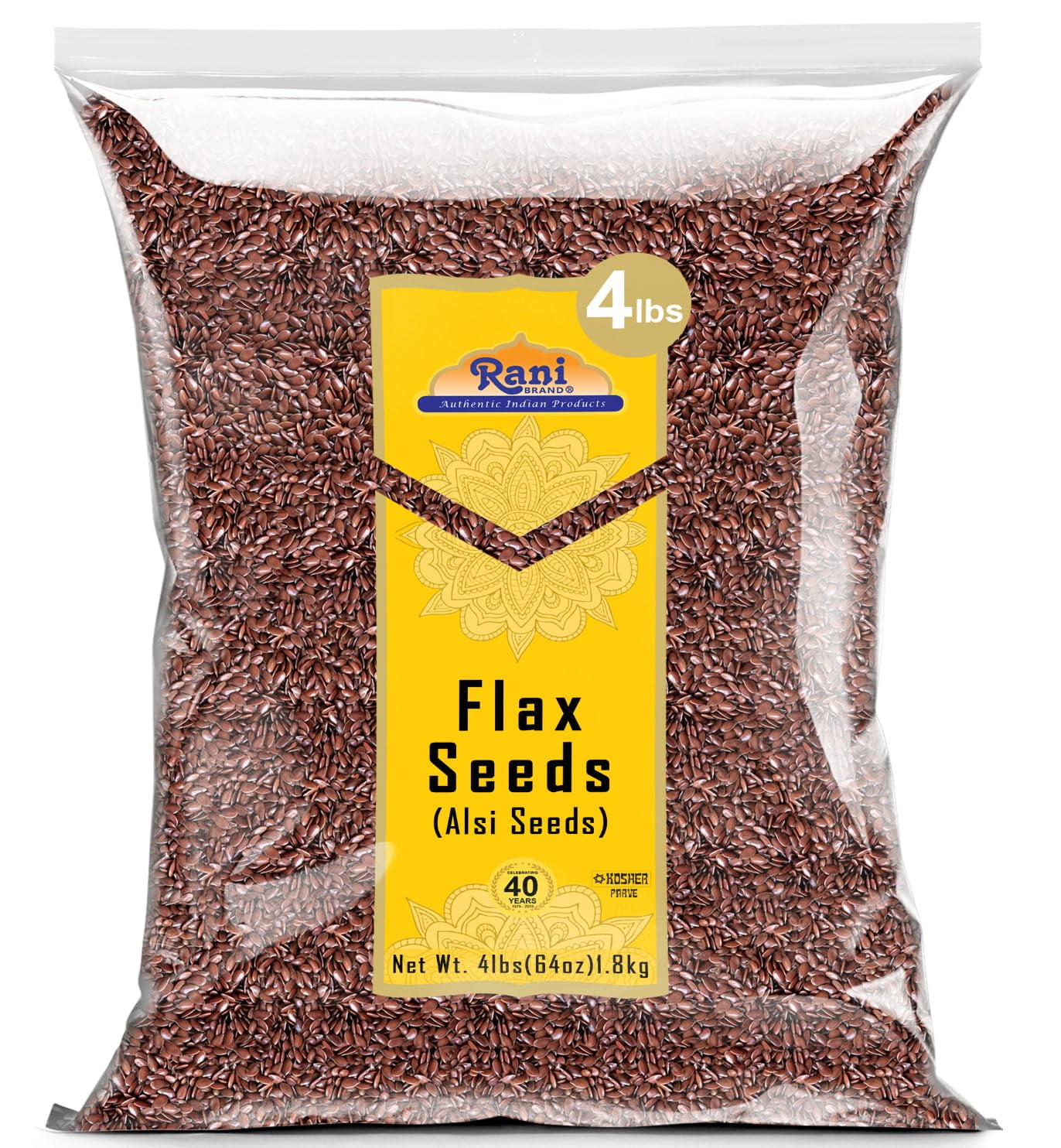Rani Flax Seeds Whole Raw (Alsi, Linum usitatissimum) 64oz (4lbs) 1 ...