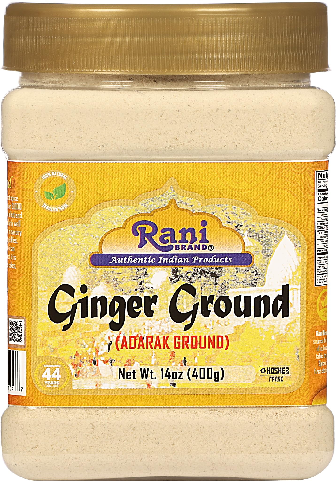 Rani Ginger (Adarak) Powder Ground, Spice 14oz (400g) PET Jar ~ Natural ...