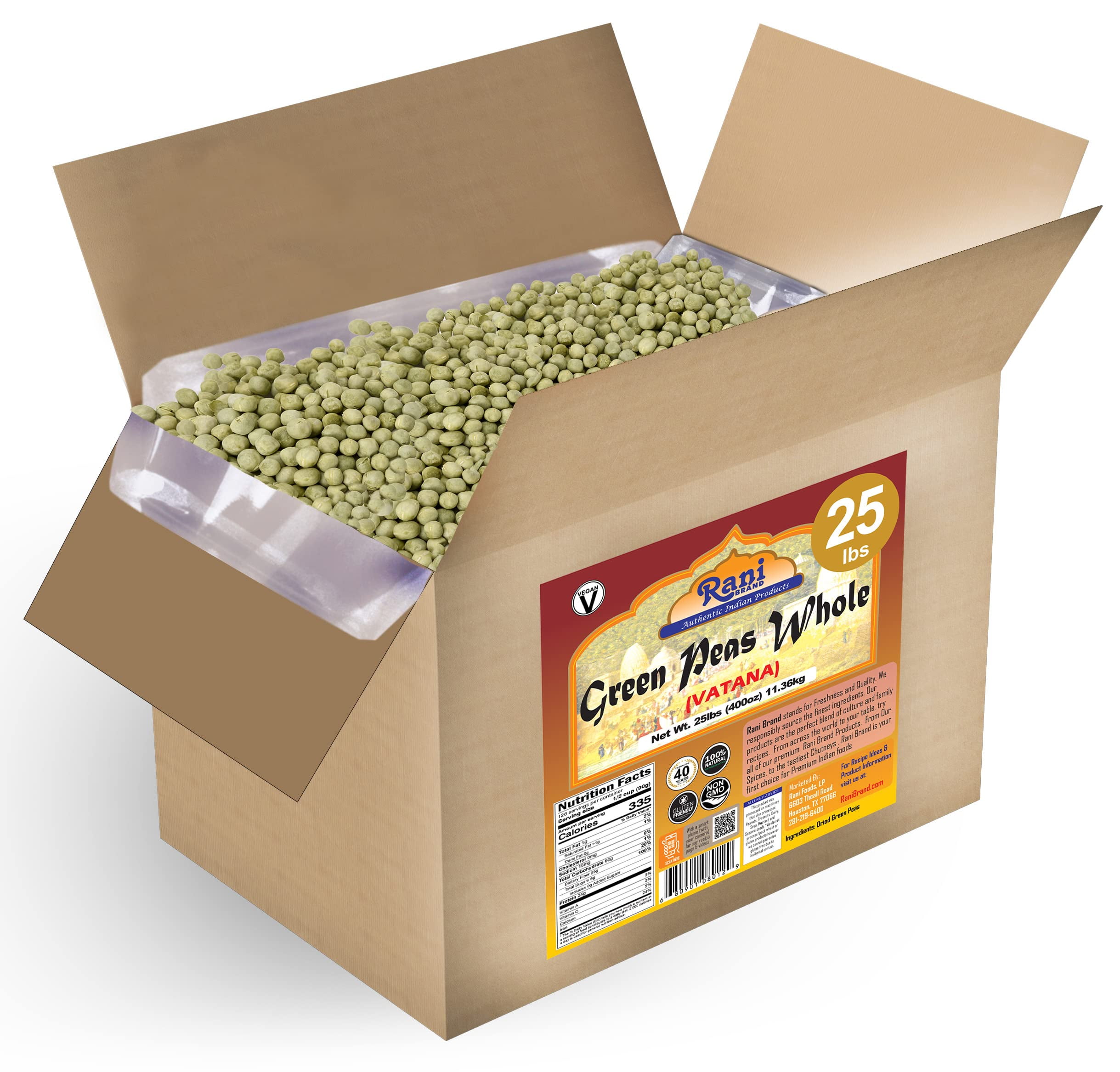 Rani Green Peas Whole, Dried (Marrowfat Peas, Vatana, Matar) 400oz ...
