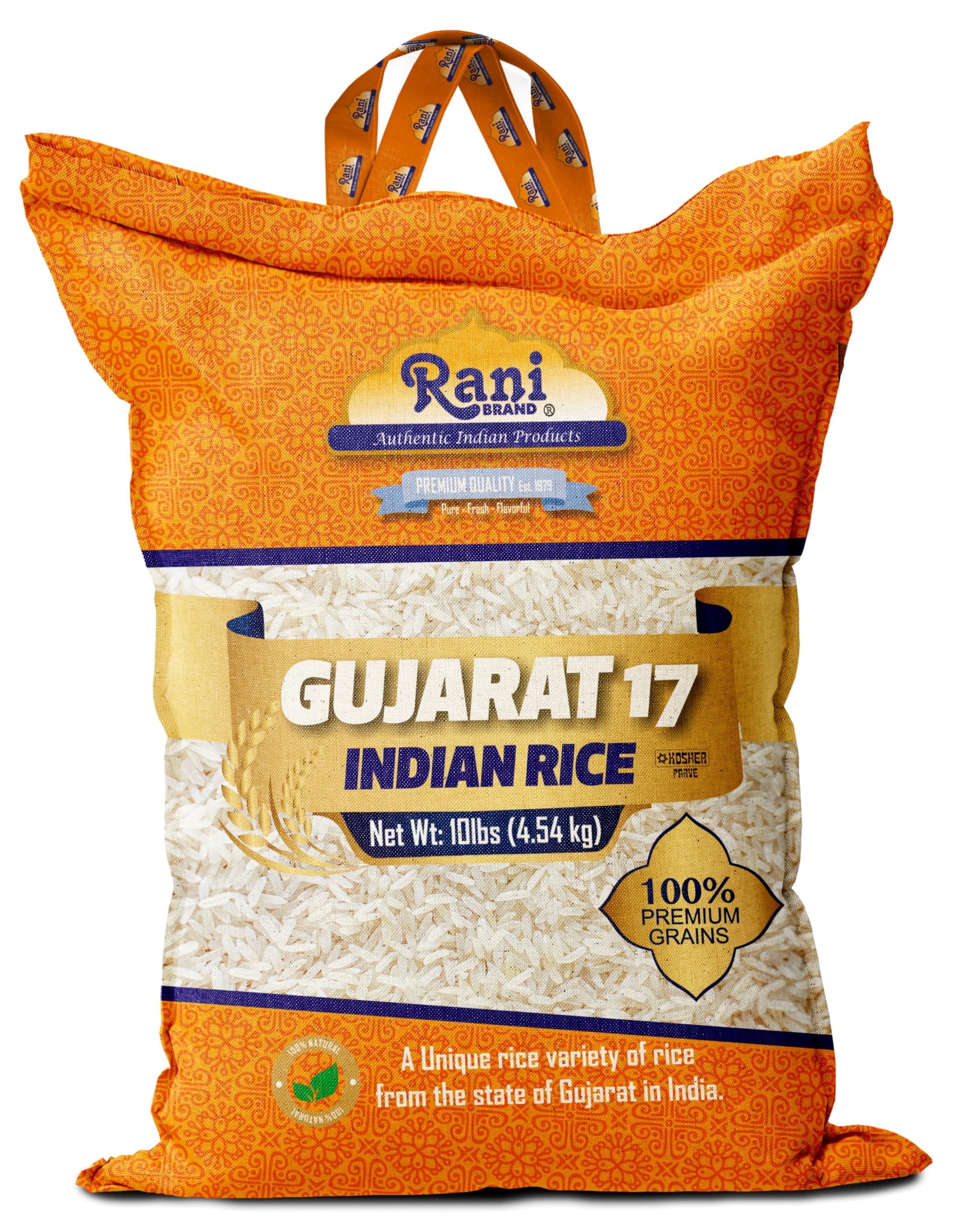 Rani Gujarat 17 Indian Rice 160oz (10lbs) 4.54kg Cloth Bag ~ All ...