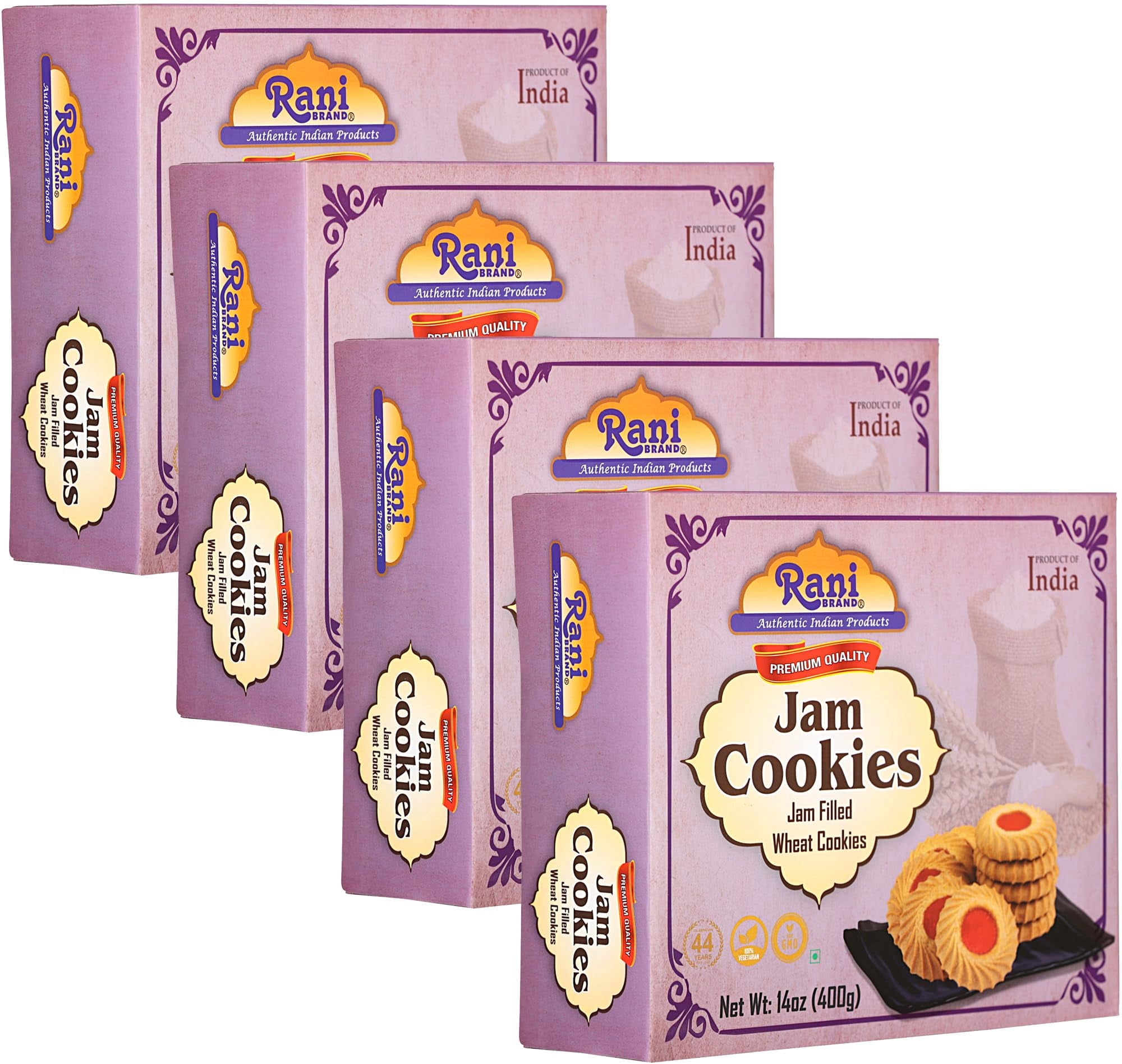 Rani Jam Cookies (Jam Filled Wheat Cookies) 14oz (400g) Pack of 3+1 ...
