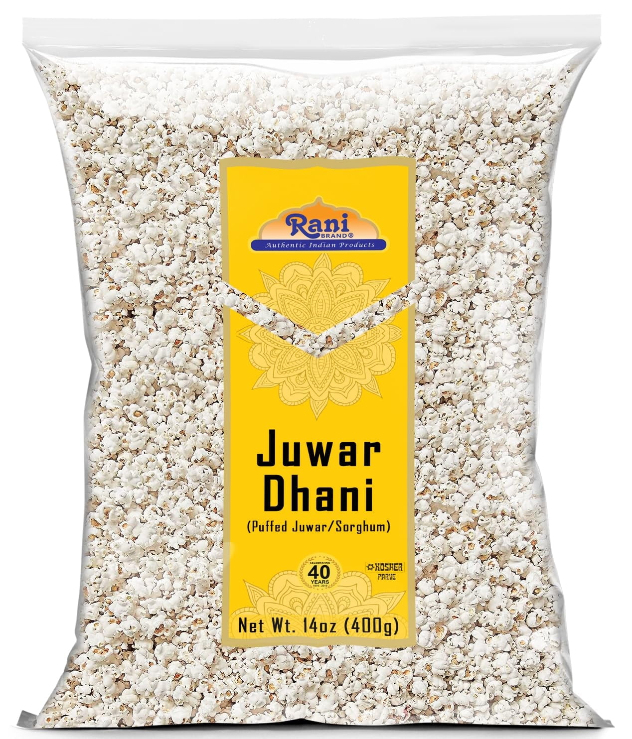 Rani Juwar Dhani (Puffed "popcorn" Sorghum) 14oz (400g) ~ All Natural ...