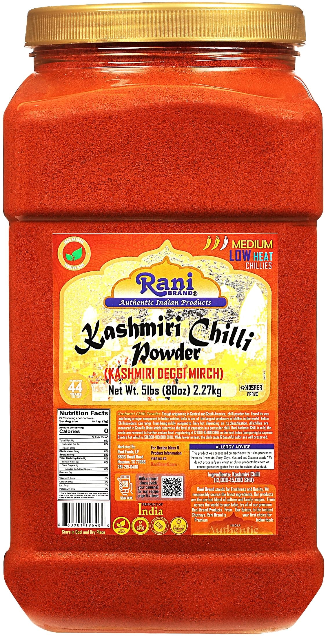 Rani Kashmiri Chilli Powder (Deggi Mirch,Low Heat) Ground Indian Spice ...