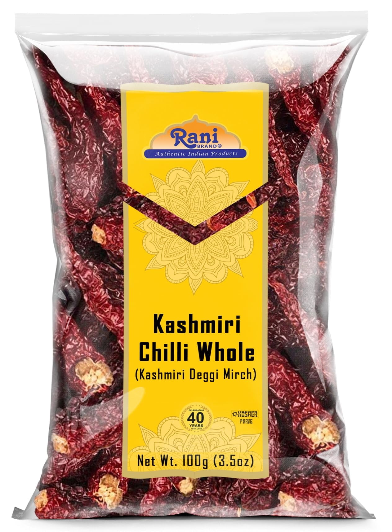 Rani Kashmiri Chilli Whole (Deggi Mirch, Low Heat) 3.5oz (100g ...