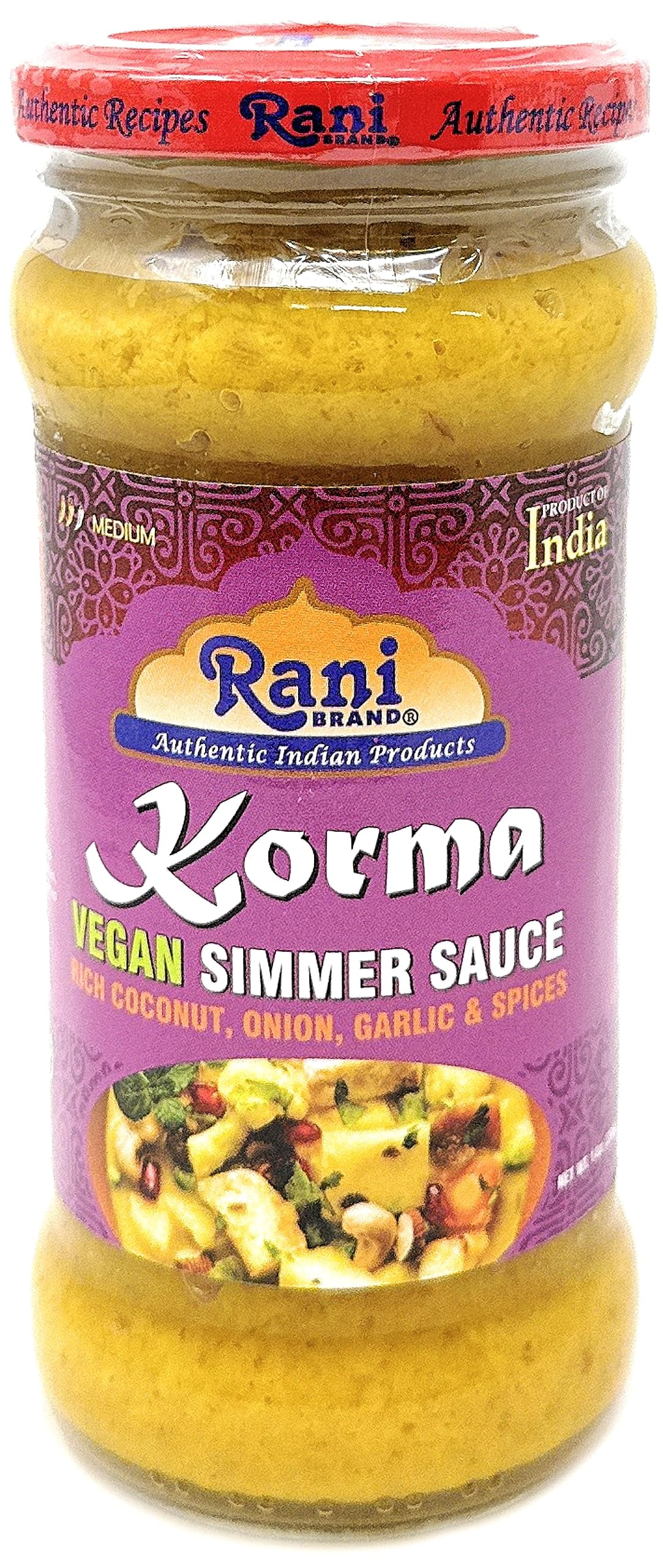 Rani Vegan Coconut Korma Simmer Sauce 14oz Glass Jar Indian Cuisine ...
