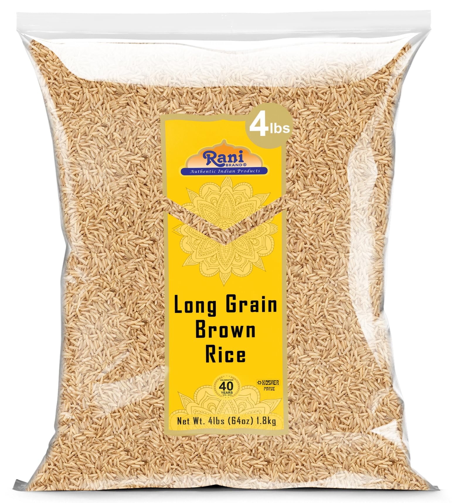 Rani Long Grain Brown Rice 64oz (4lbs) 1.81kg Bulk ~ All Natural ...