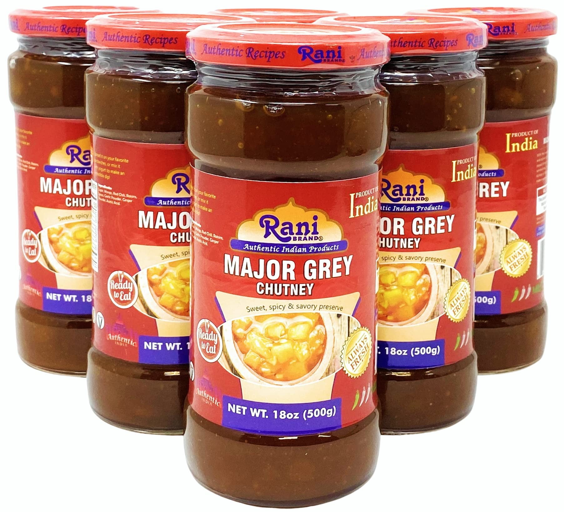 Rani Major Grey Mango Chutney (Indian Preserve) 18oz (1.1lbs) 500g ...