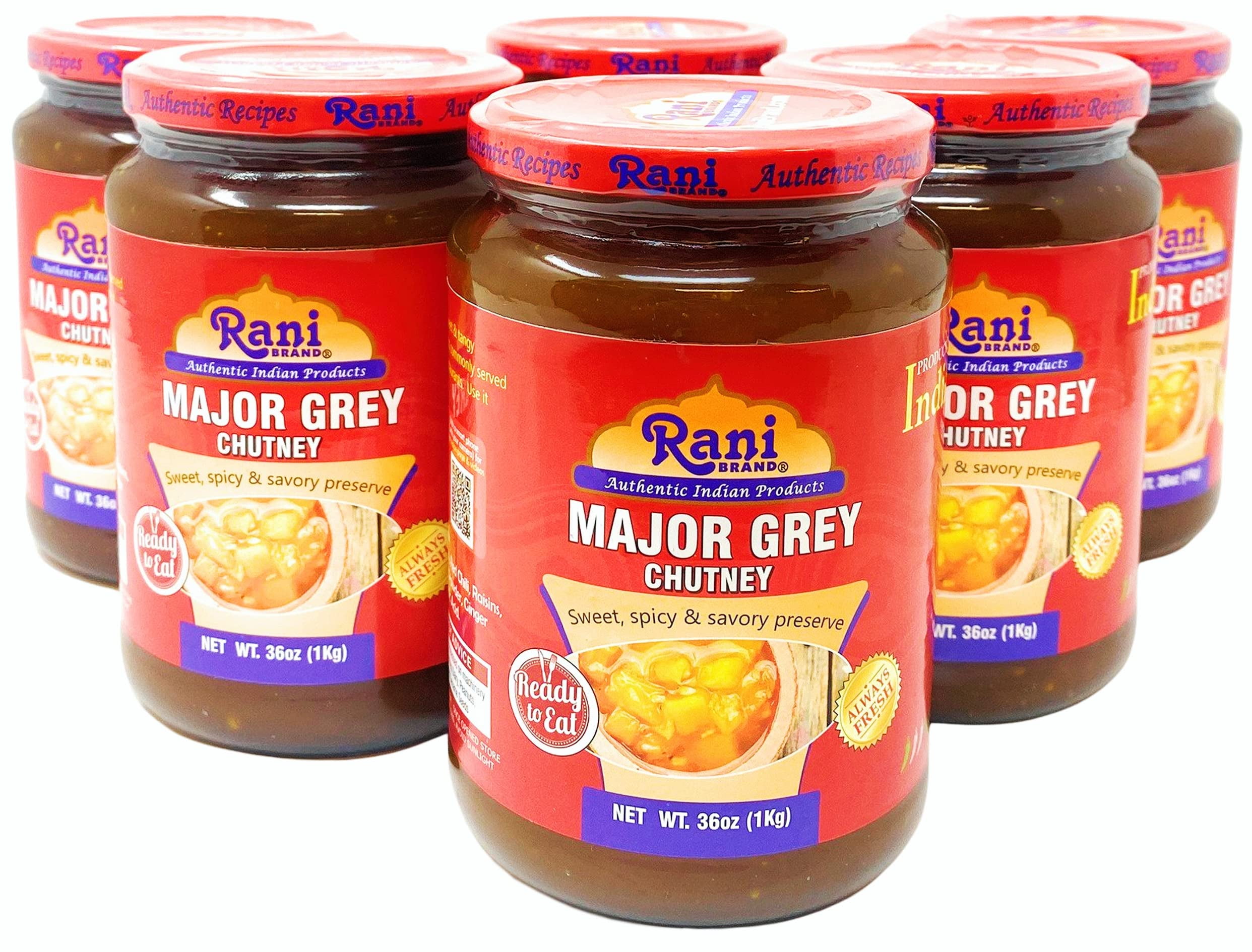 Rani Major Grey Mango Chutney (Indian Preserve) 36oz (2.2lbs) 1kg Value ...