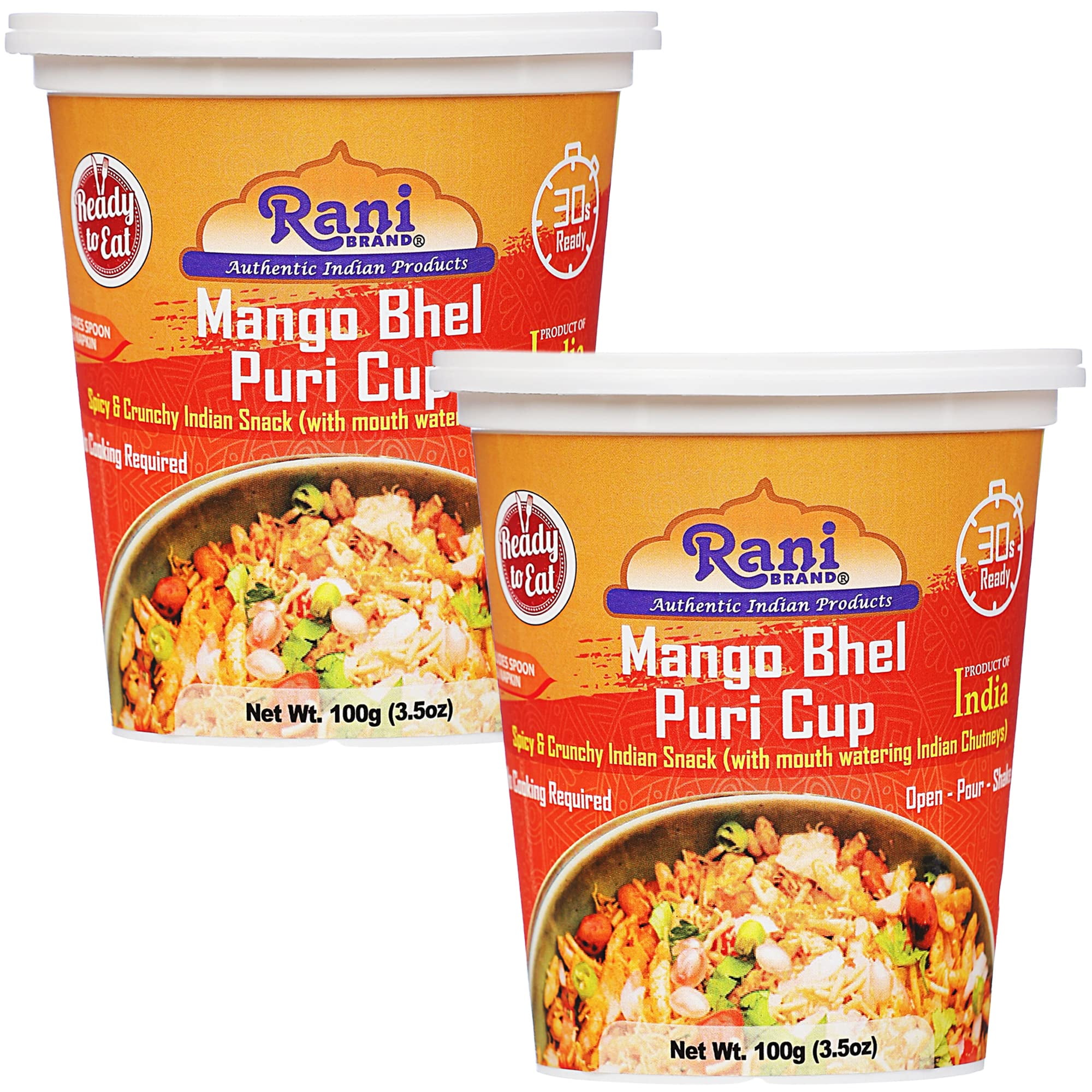 Rani Mango Bhel Puri Cup (Spicy & Crunchy Indian Snack w/ mouth ...
