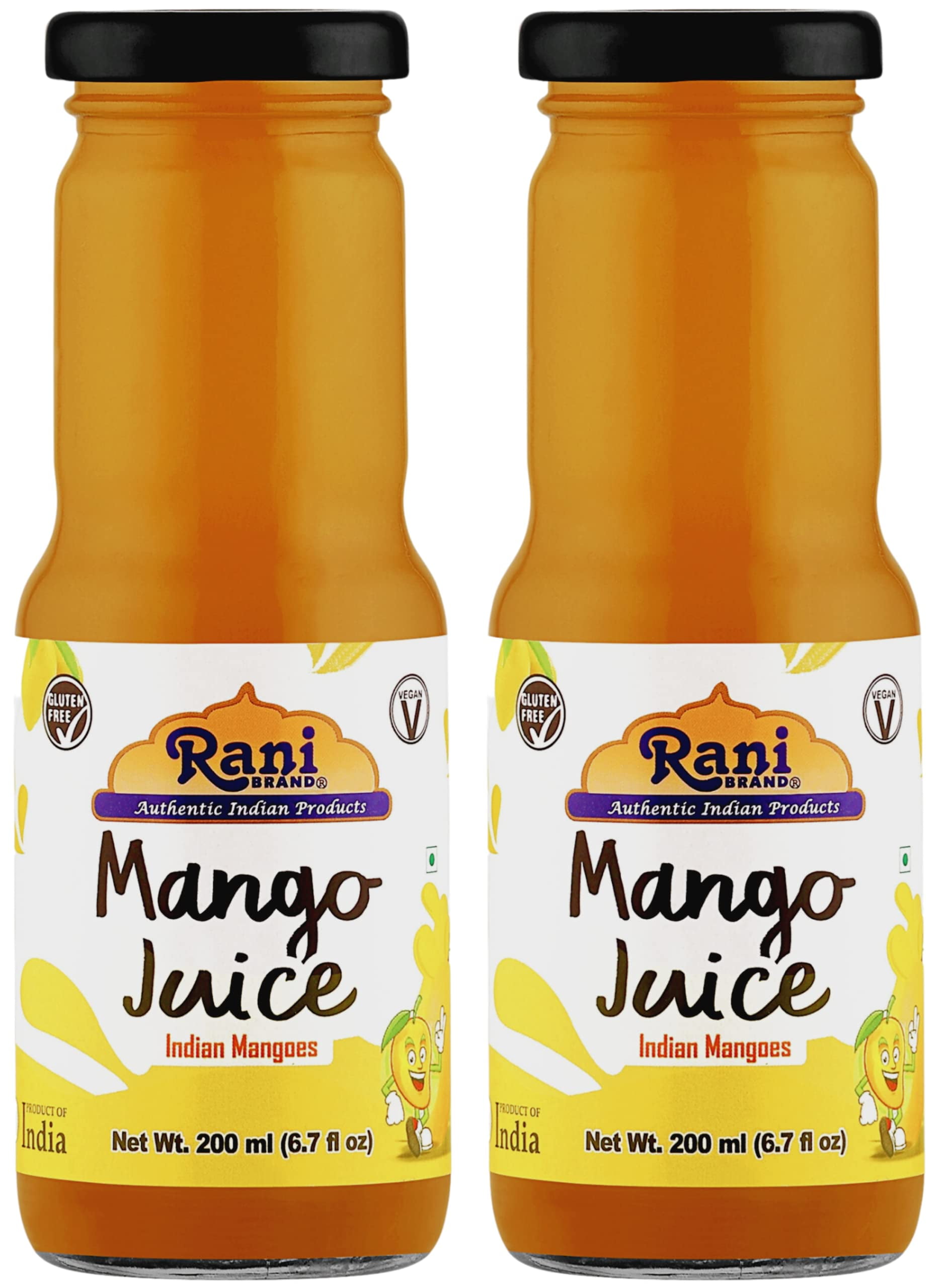 Rani Mango Juice 6.7 fl oz (200 ml) Glass Bottle, Pack of 2 ~ Indian ...