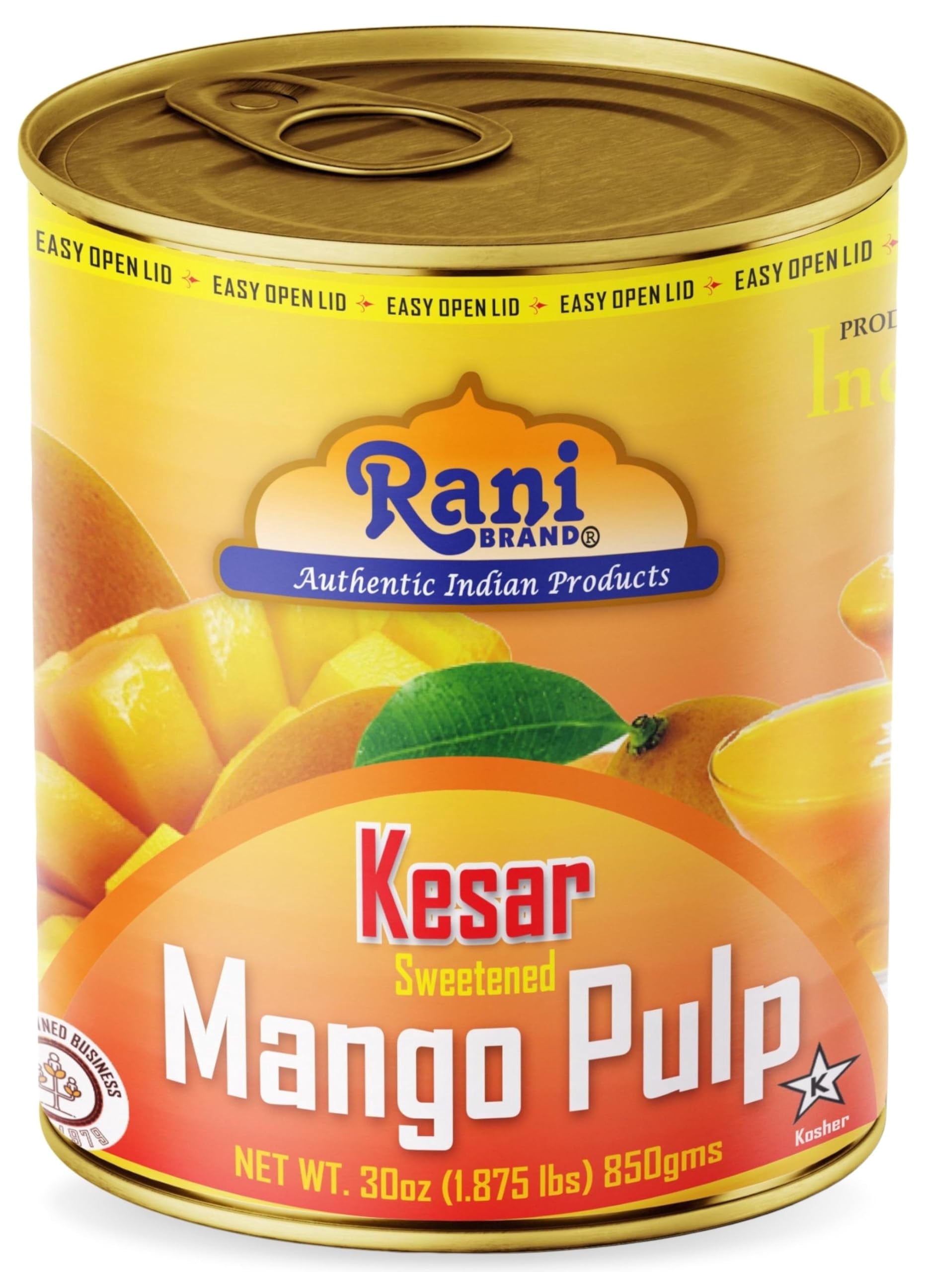 Rani Brand Kesar Mango Pulp Puree 30oz Indian Mango for Mango Lassi ...