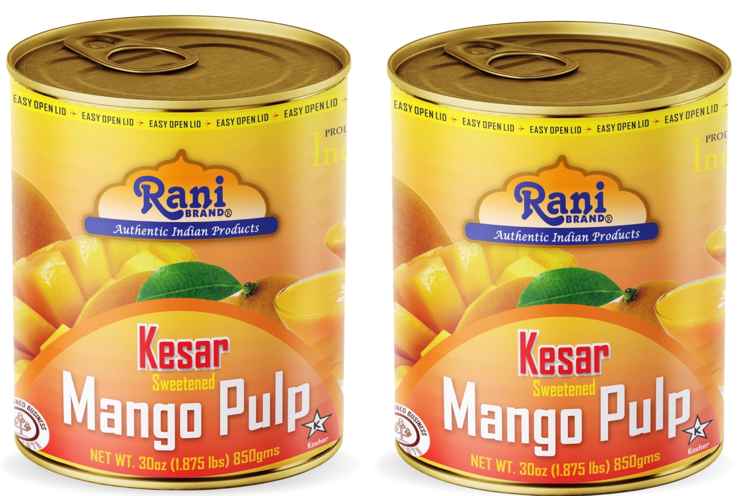 Rani Brand Kesar Mango Pulp Puree 30oz Pack of 2 All Natural Vegan ...