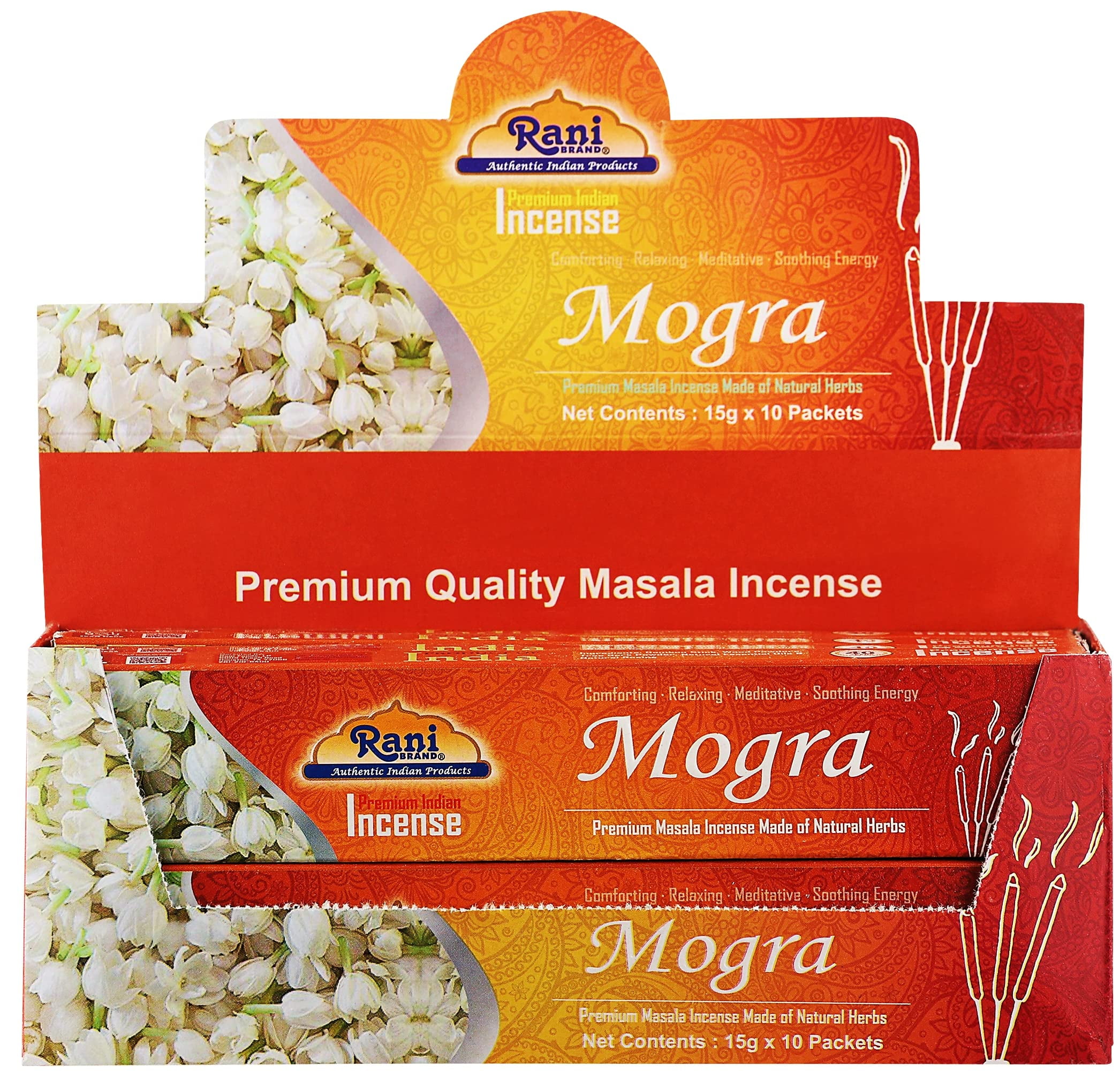 Rani Mogra Incense (Masala Incense Made of Natural Herbs) 15g x 10 ...
