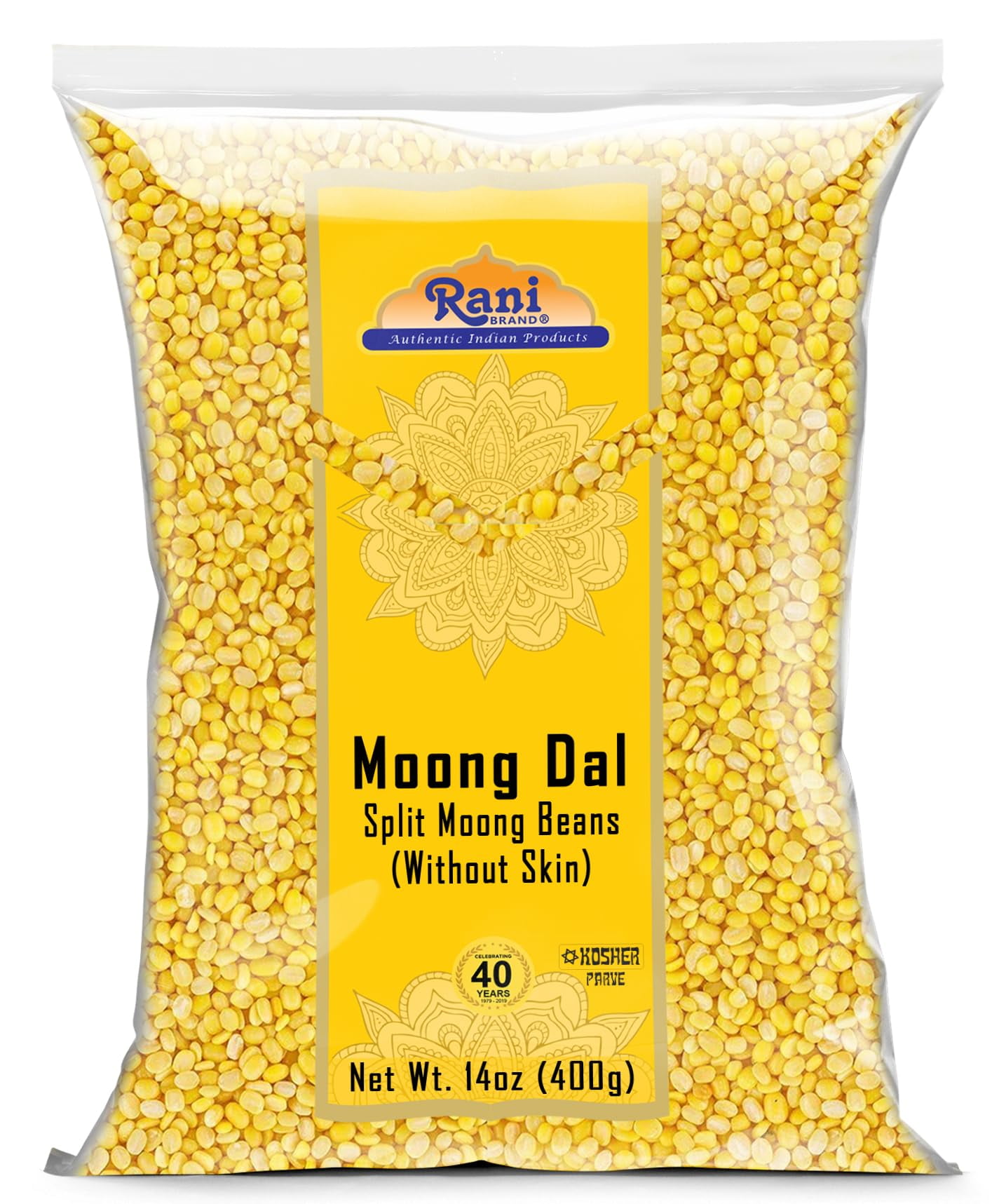 Rani Moong Dal (Split Mung Beans Without Skin) Lentils Indian 14oz ...